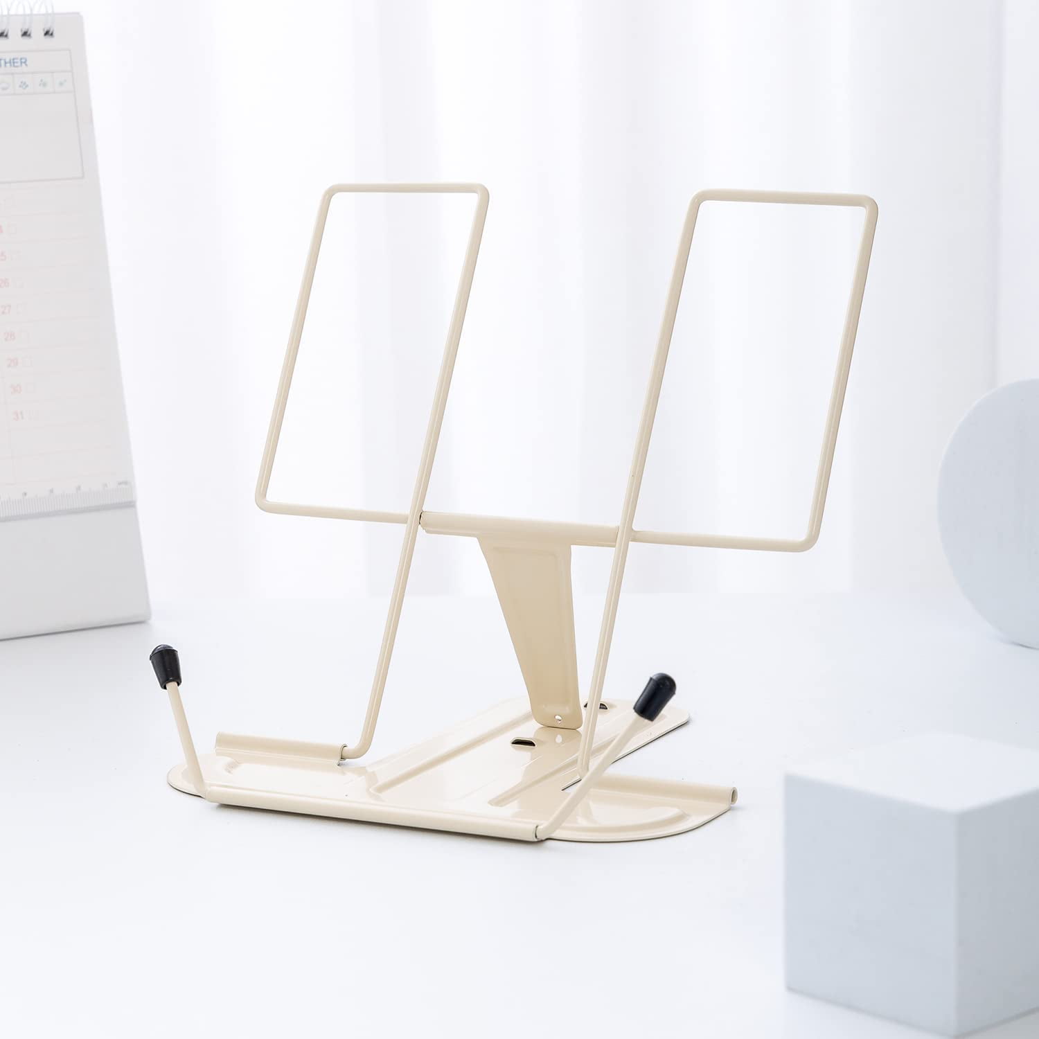 Metal Book Stand for Desk, Adjustable Reading Rest Book Holder ...
