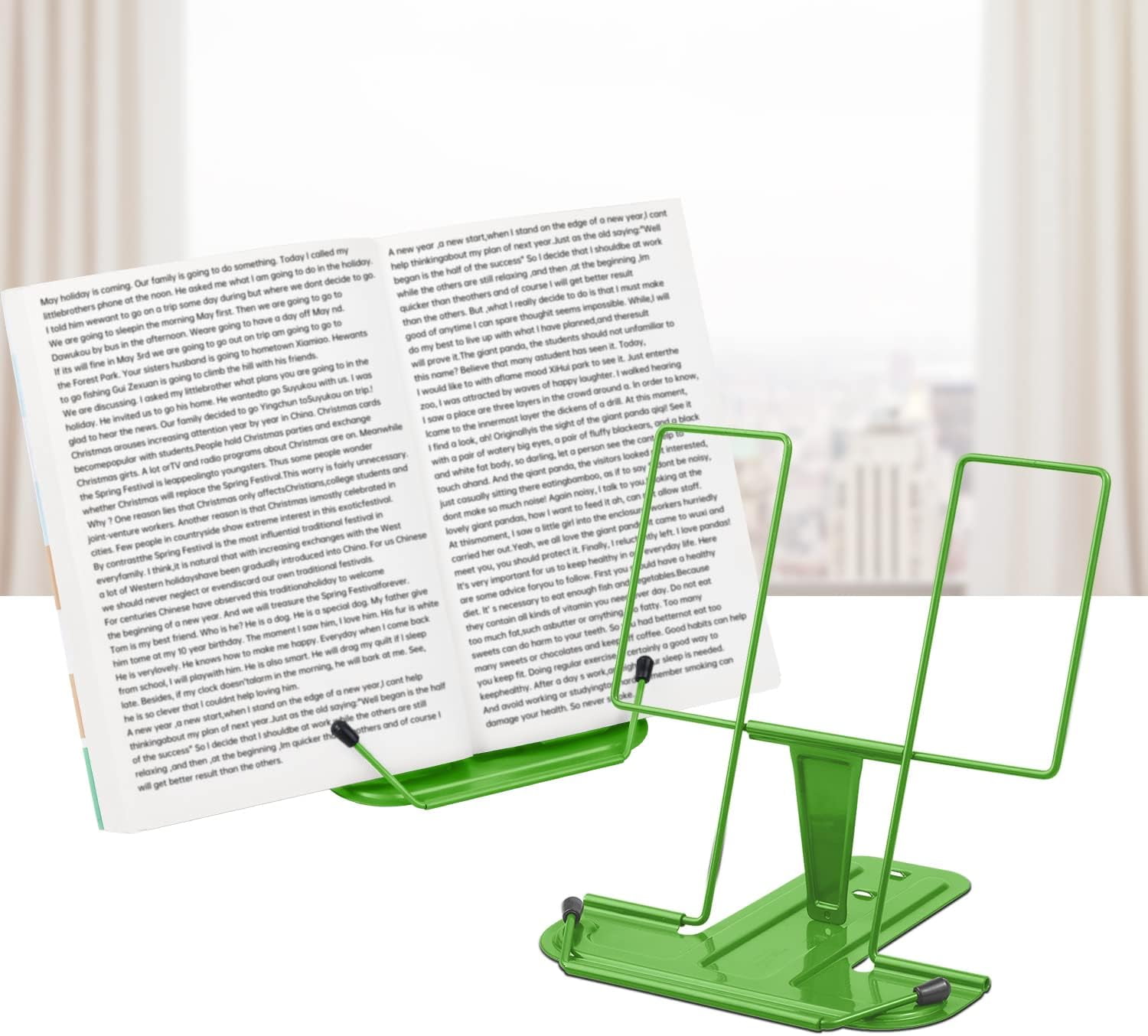 Metal Book Stand for Desk, Adjustable Reading Rest Book Holder ...