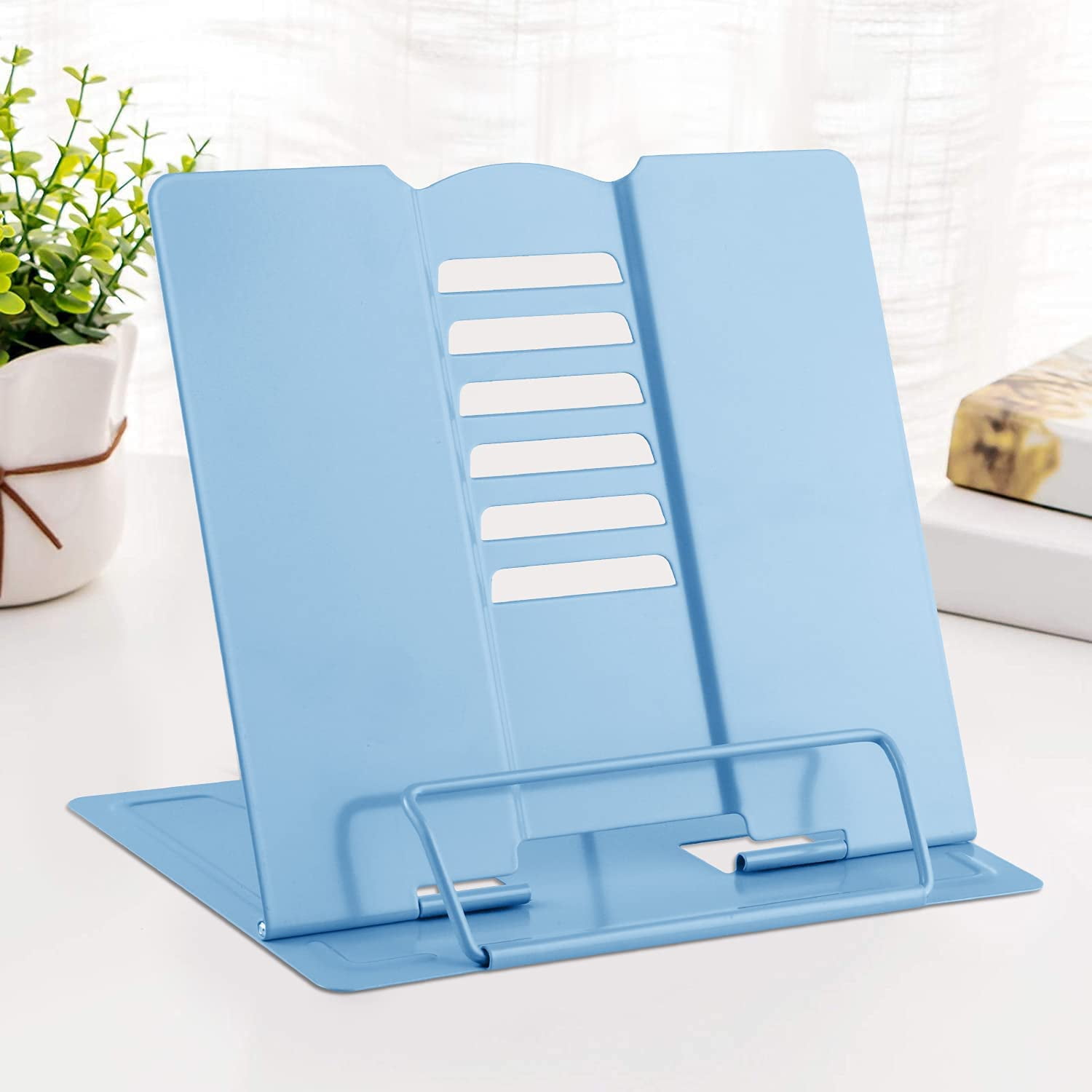 Metal Book Stand Reading Book Holder Lightweight Cook Book Stands ...