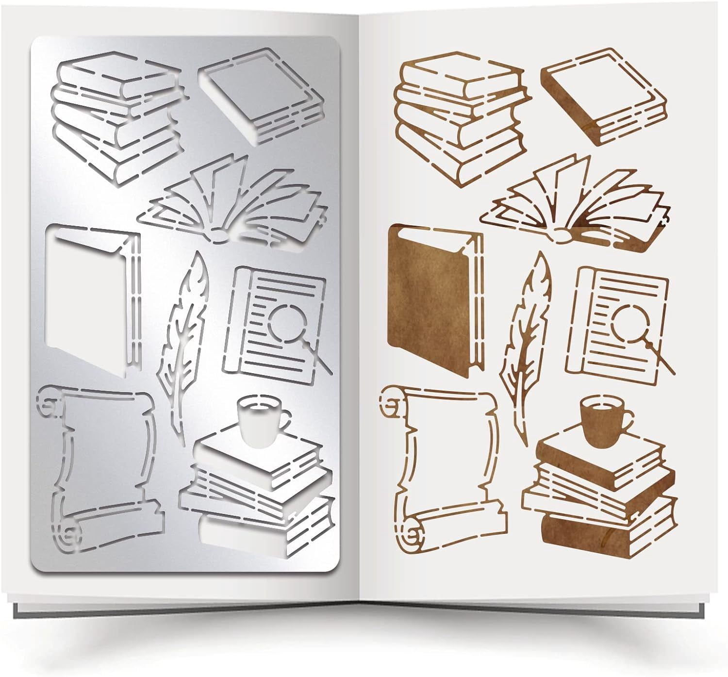 Metal Book Stencil Planner Stencil Bookmark Metal Journal Stencils ...