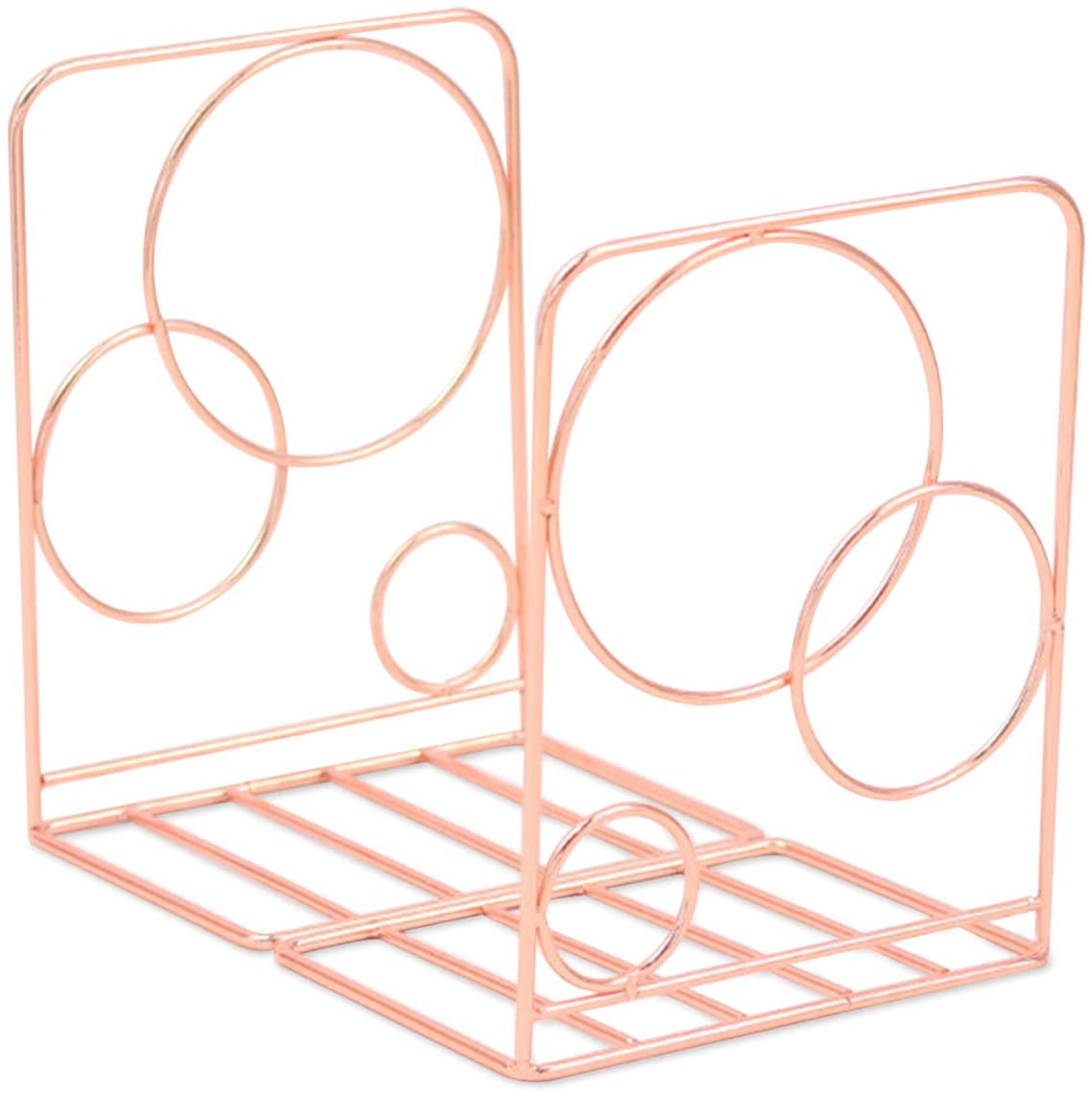 Metal Bookends, 2 Pack Geometric Bookends,Bookends for Bookshelf ...