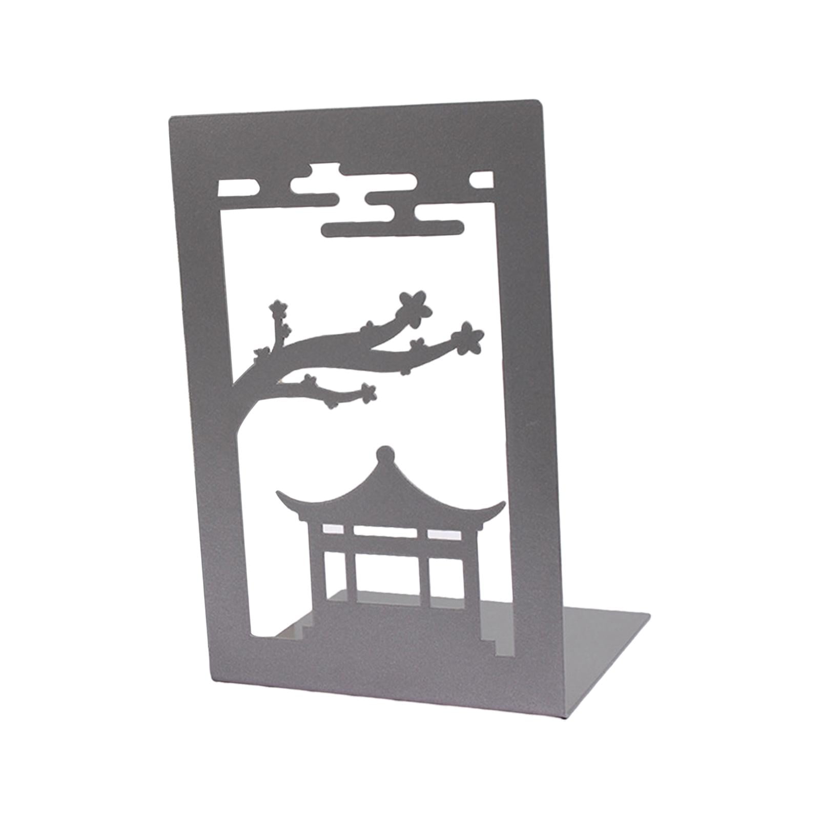 Metal Bookends Book Stoppers Heavy Duty Anti Slip Decorative Book ...