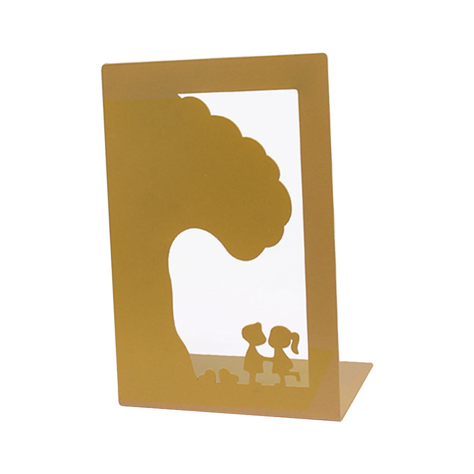 Metal Bookends Bookshelf Book Stopper Desk Decoration Non Slip Book ...