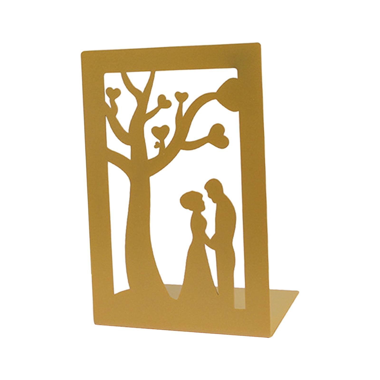 Metal Bookends Bookshelf Book Stopper Desk Decoration Non Slip Book ...