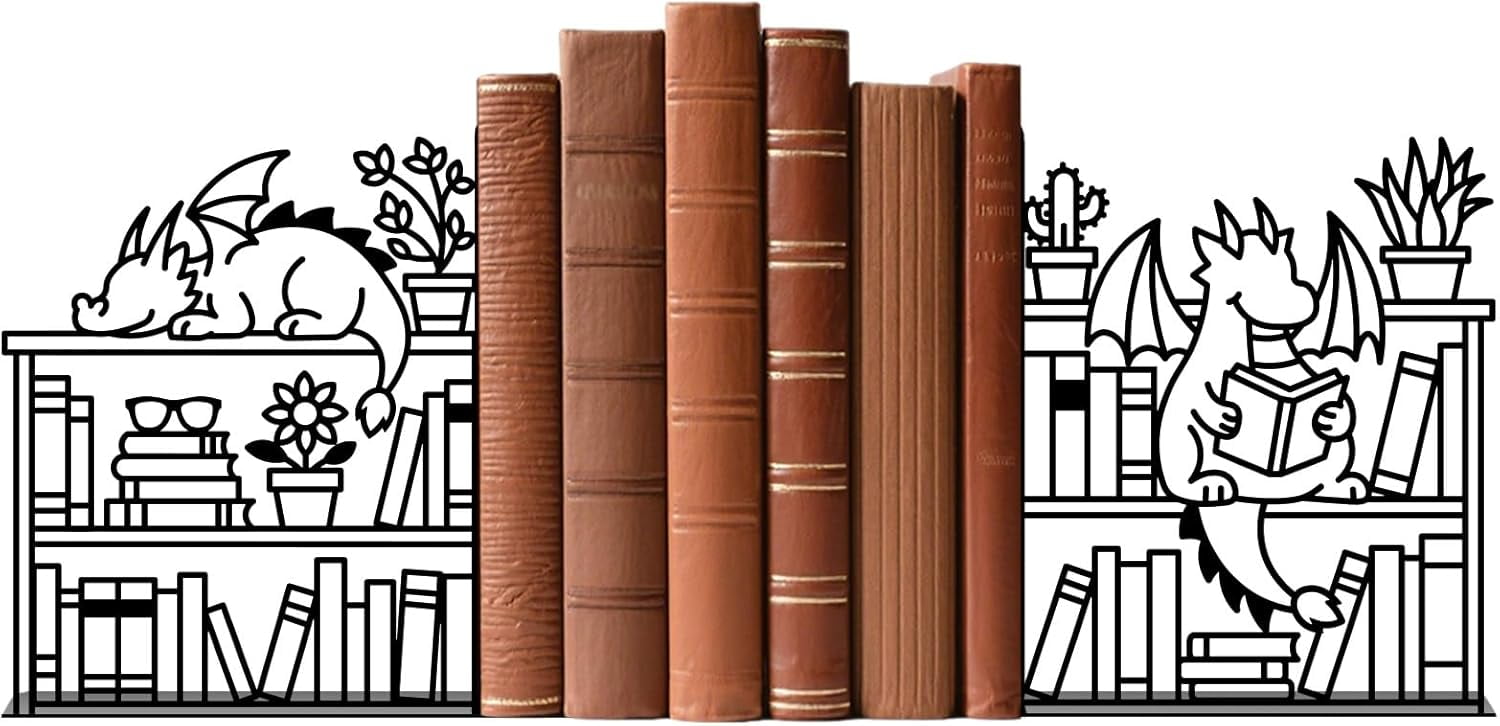 Metal Bookends People Bookends Decorative Cute Book Ends for Shelves ...