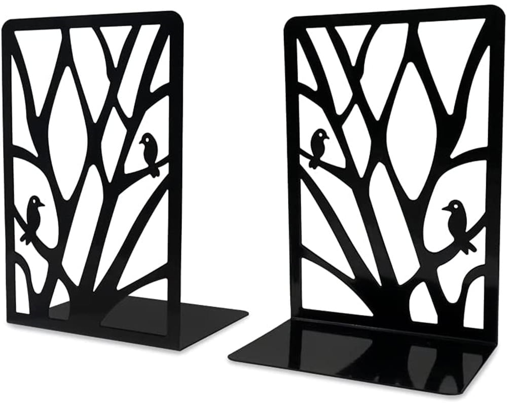 Metal Bookends for Shelves Heavy Duty, Casewin Black Decorative Book ...