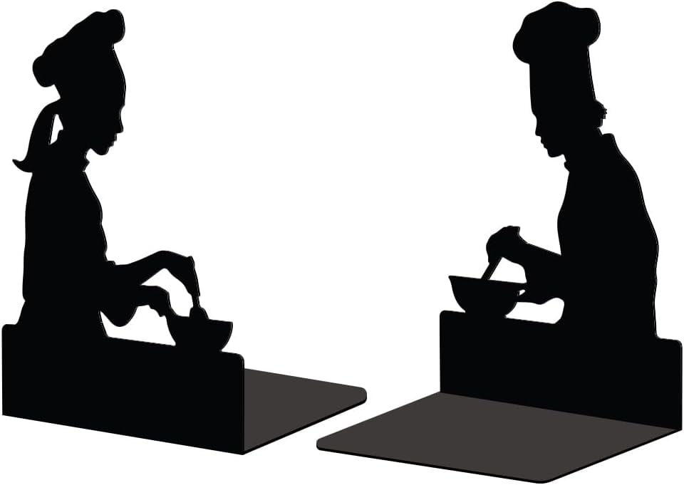 Metal Bookends Stopper Holder Stand for Shelves 5.3"x4.3"x7.5" Heavy ...