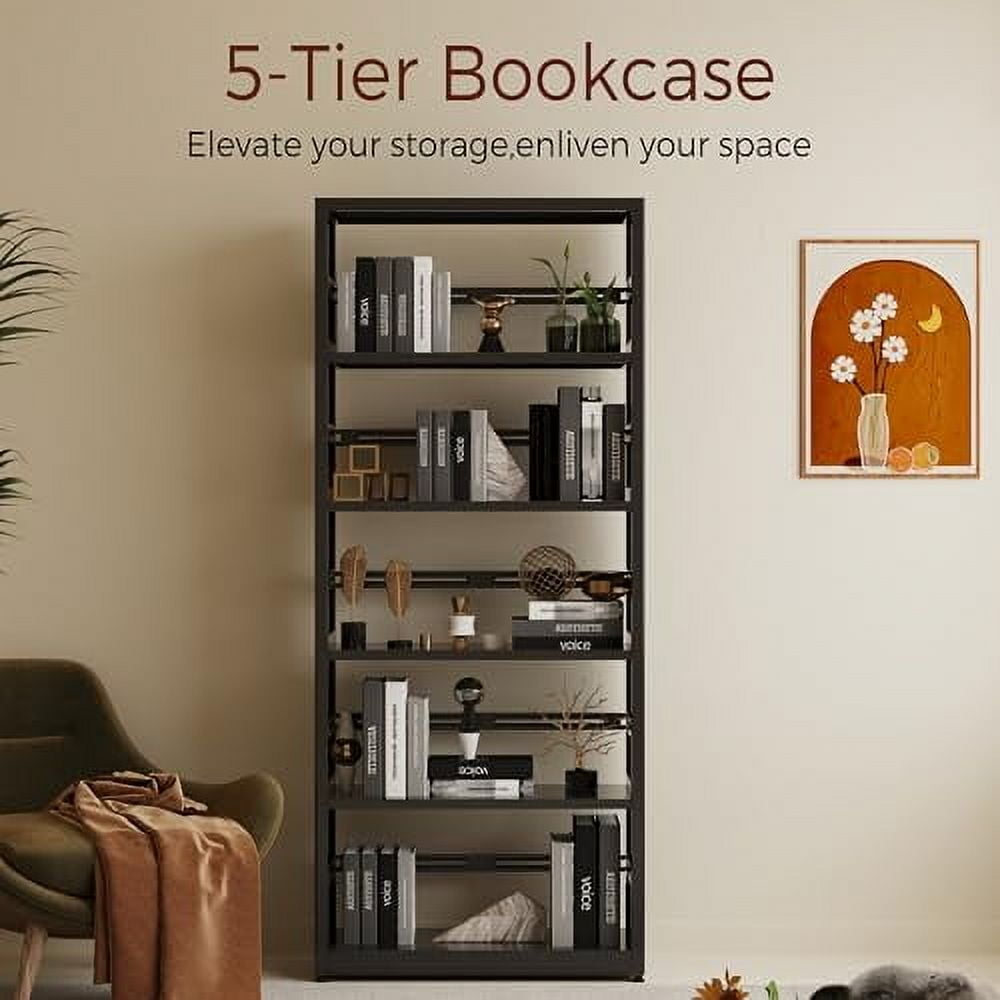 Metal Bookshelf, 68" Tall Bookcase with Adjustable Shelves, Heavy Duty ...