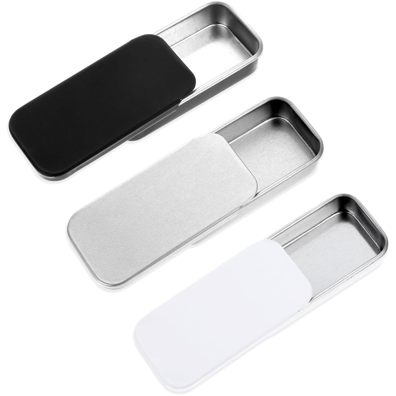 Metal Box Containers, Mini Tin Box Containers, 3 Pcs Empty Slide Top ...