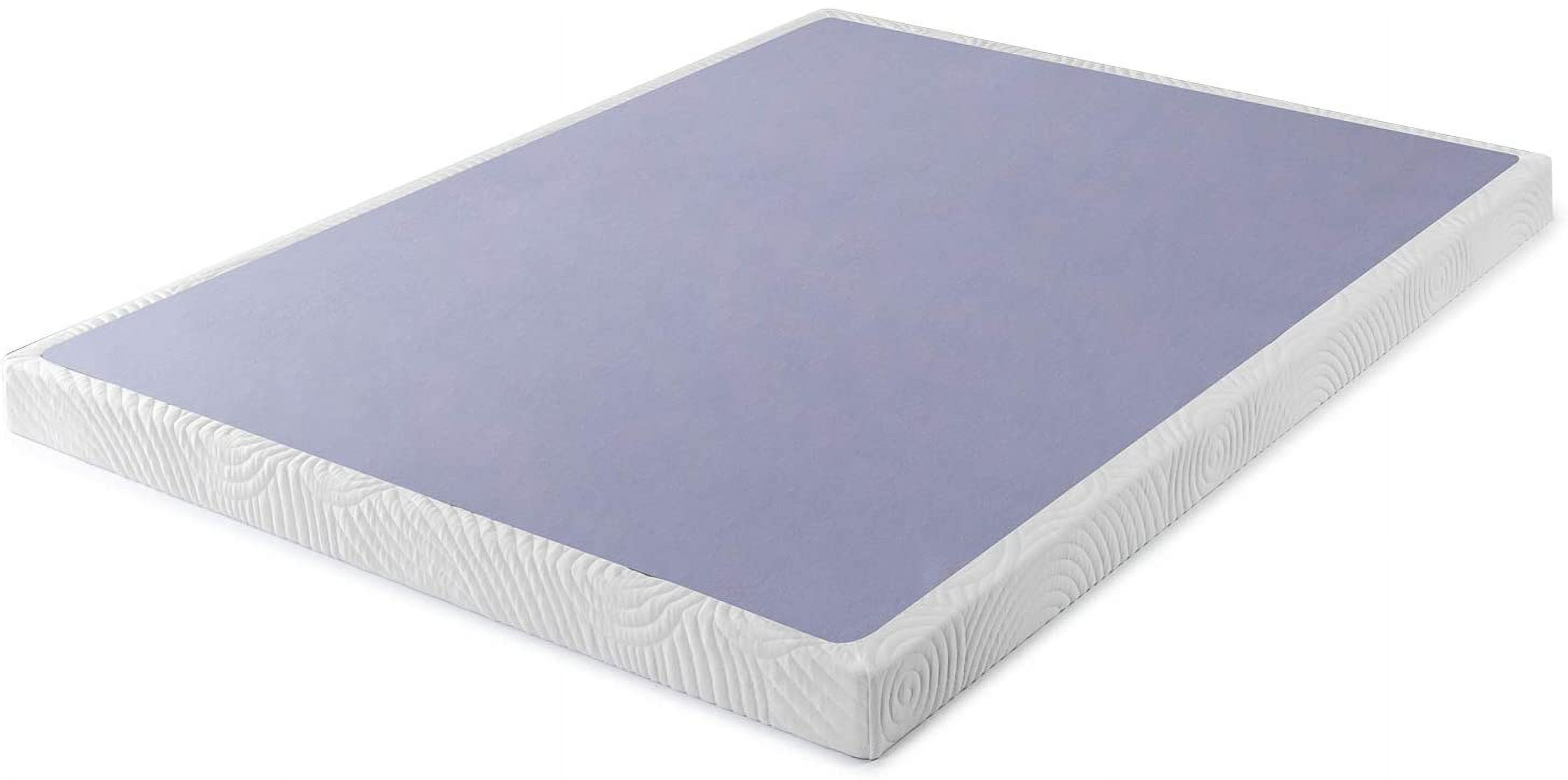 Metal Box Spring with Wood Slats, 4 Inch Mattress Foundation, Sturdy ...