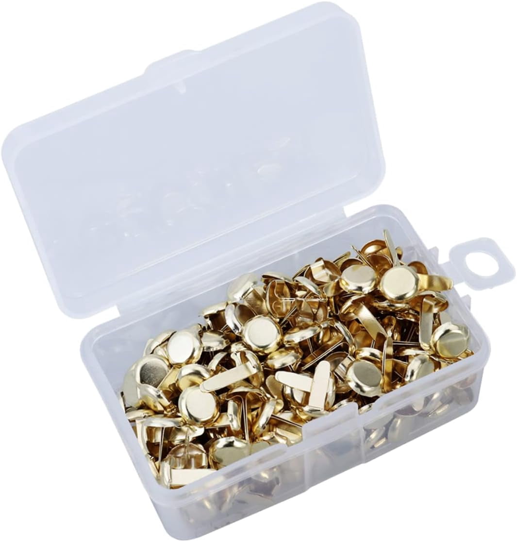 Metal Brads 200pcs Brass Fasteners Metallic Bra The OffiProng Fasteners ...