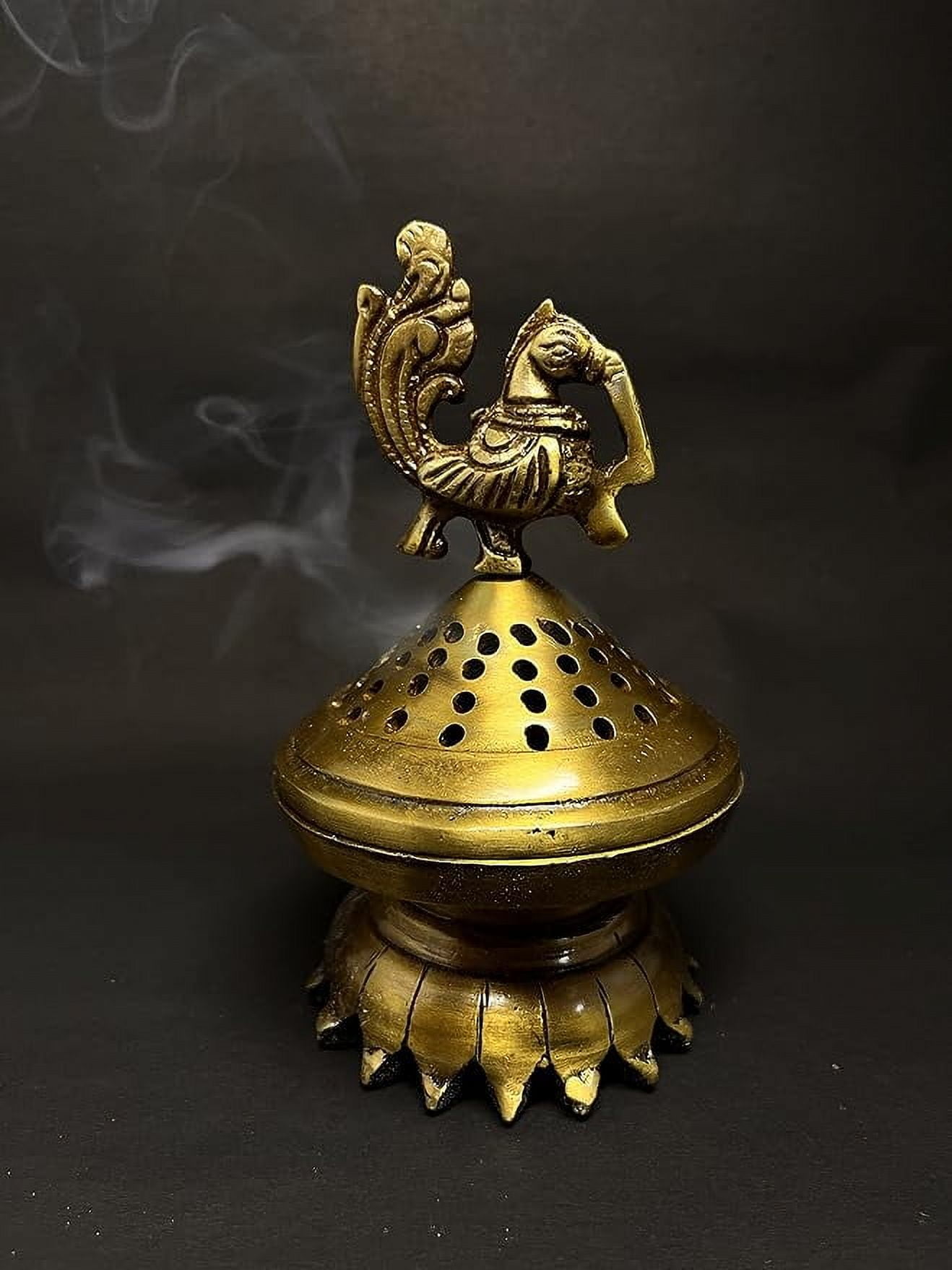 Metal Brass Color Finish Dhoop Dani | Bakhoor Holder | Loban Burner ...