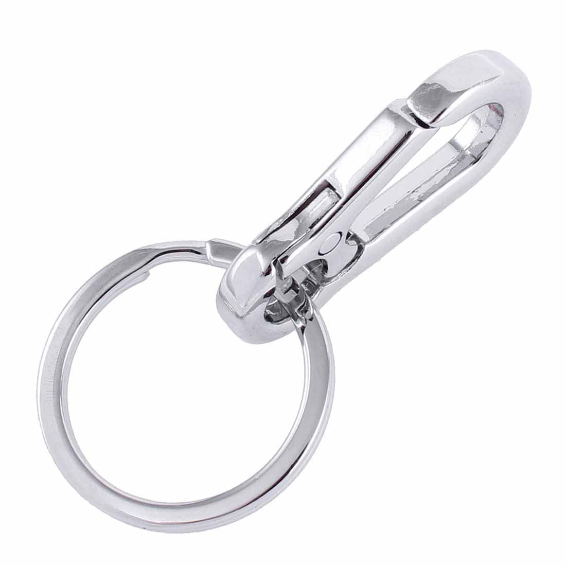 Metal Buckle Portable Clip Fastener Key Chain Ring Silver Tone Keychain ...