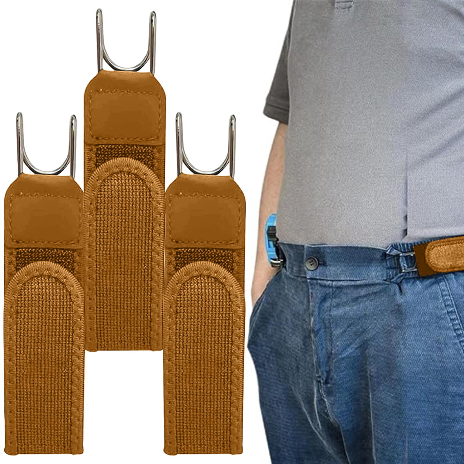 Metal Buckleless Hook Elastic Belts,3PCS Buckleless Belt Hook ...