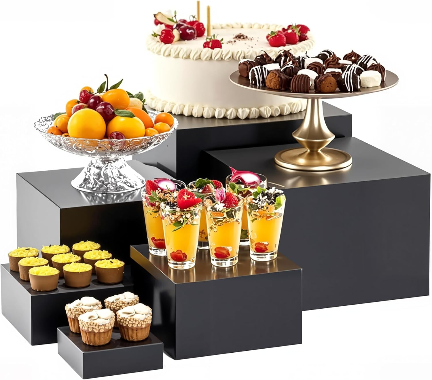 Metal Buffet Risers,6PCS Food Risers for Buffet Table 5in to 10in ...