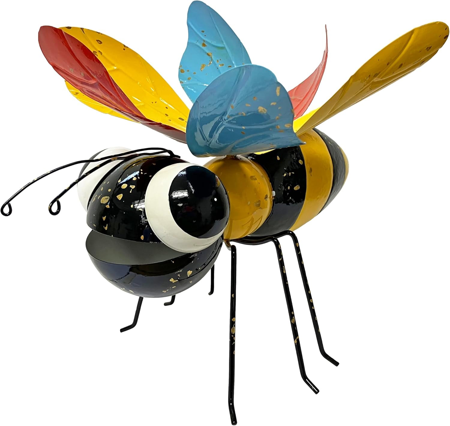 Metal Bumblebee Staute with Colorful Enameled Spinning Wings, Garden ...