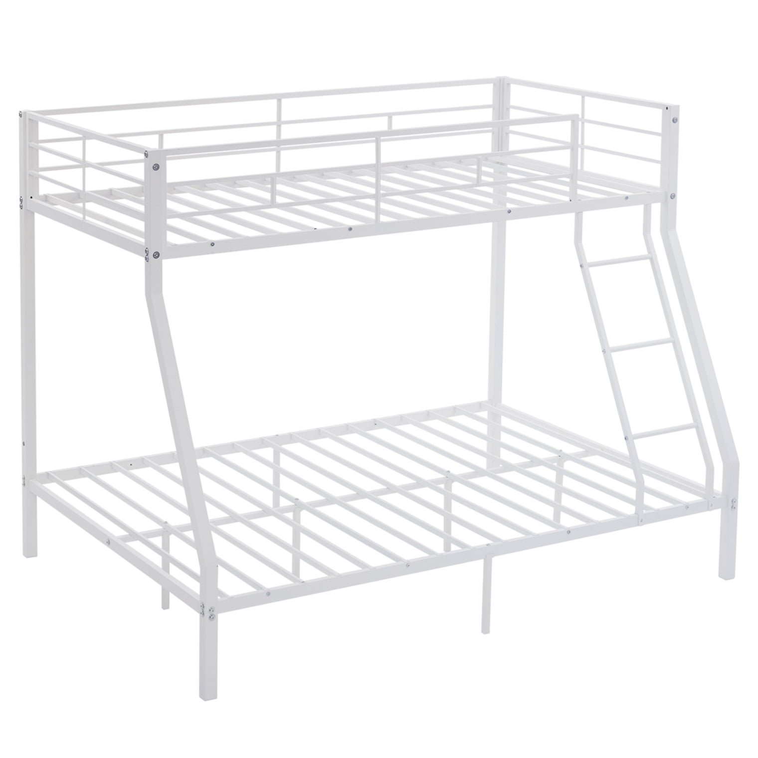 Metal Bunk Bed, Twin Over Full Bunk Bed Frame with Ladder, Guard Rail ...