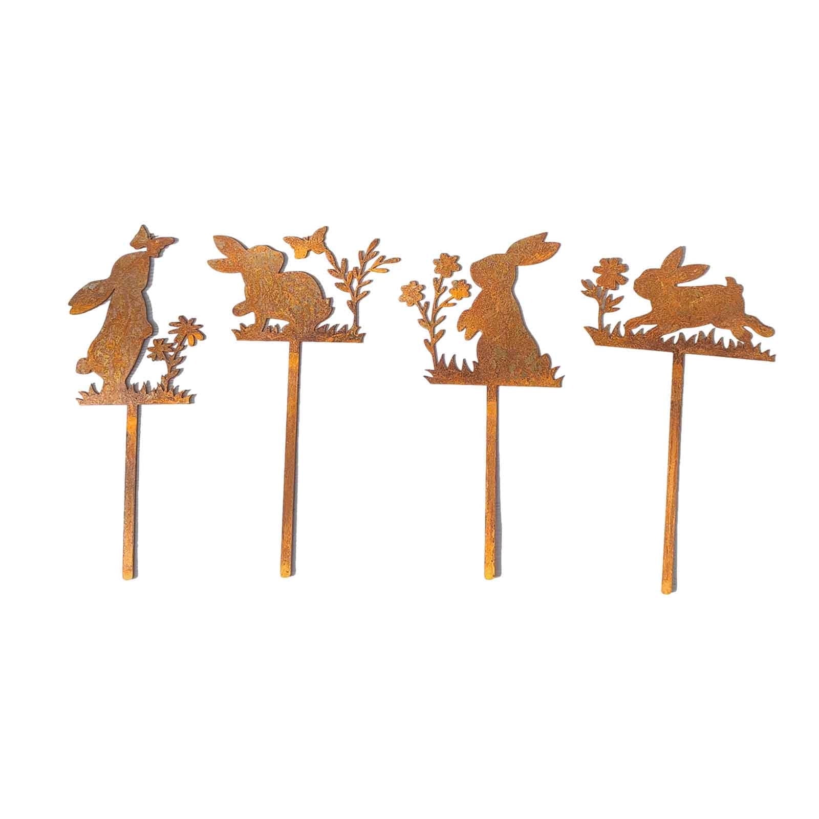 Metal Bunny Garden Stake,Rabbit Garden Stake,Rusted Metal Yard Art ...