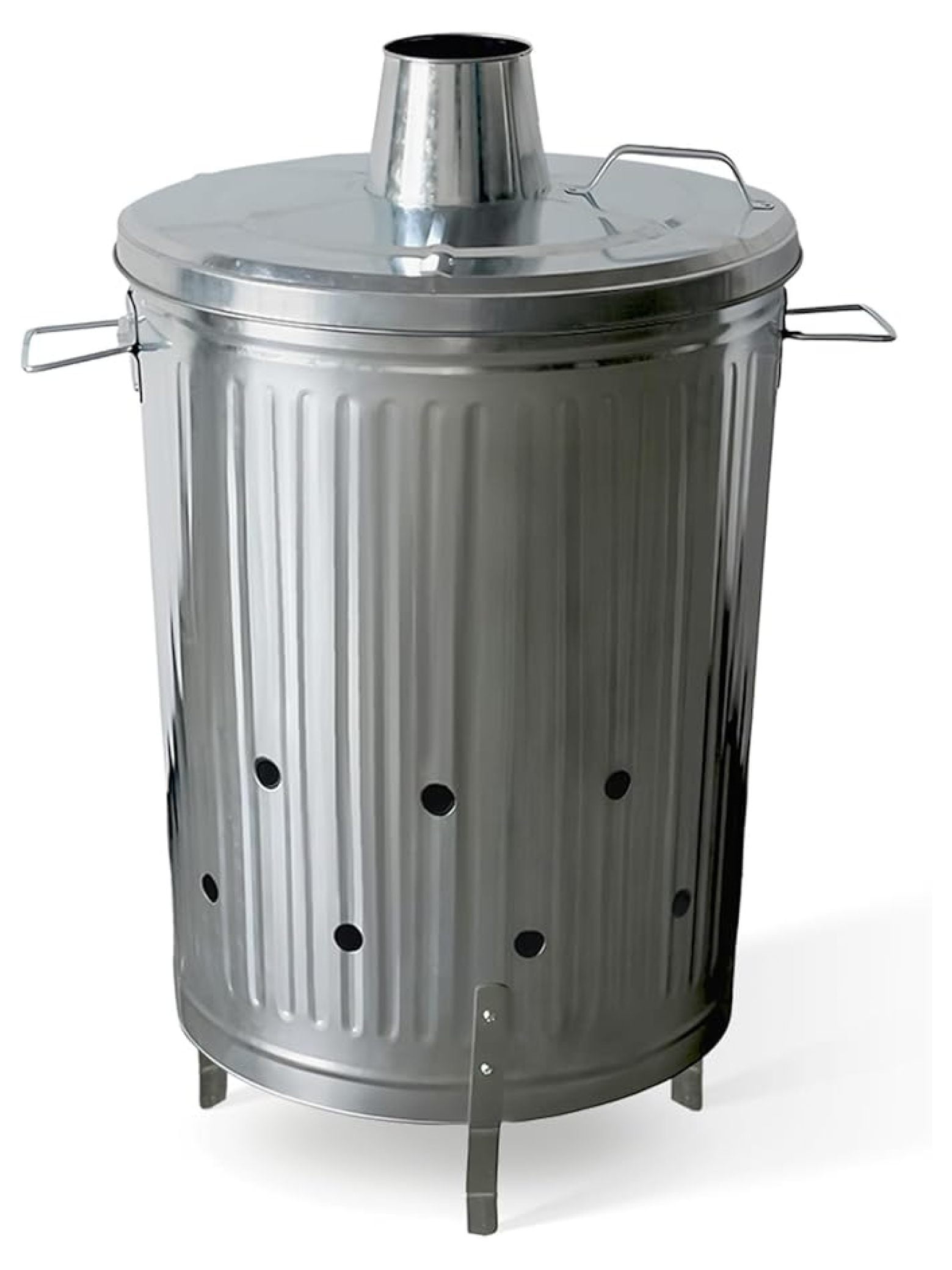 Metal Burn Bin - 20 Gallon Galvanized Steel Trash Can with Lid ...
