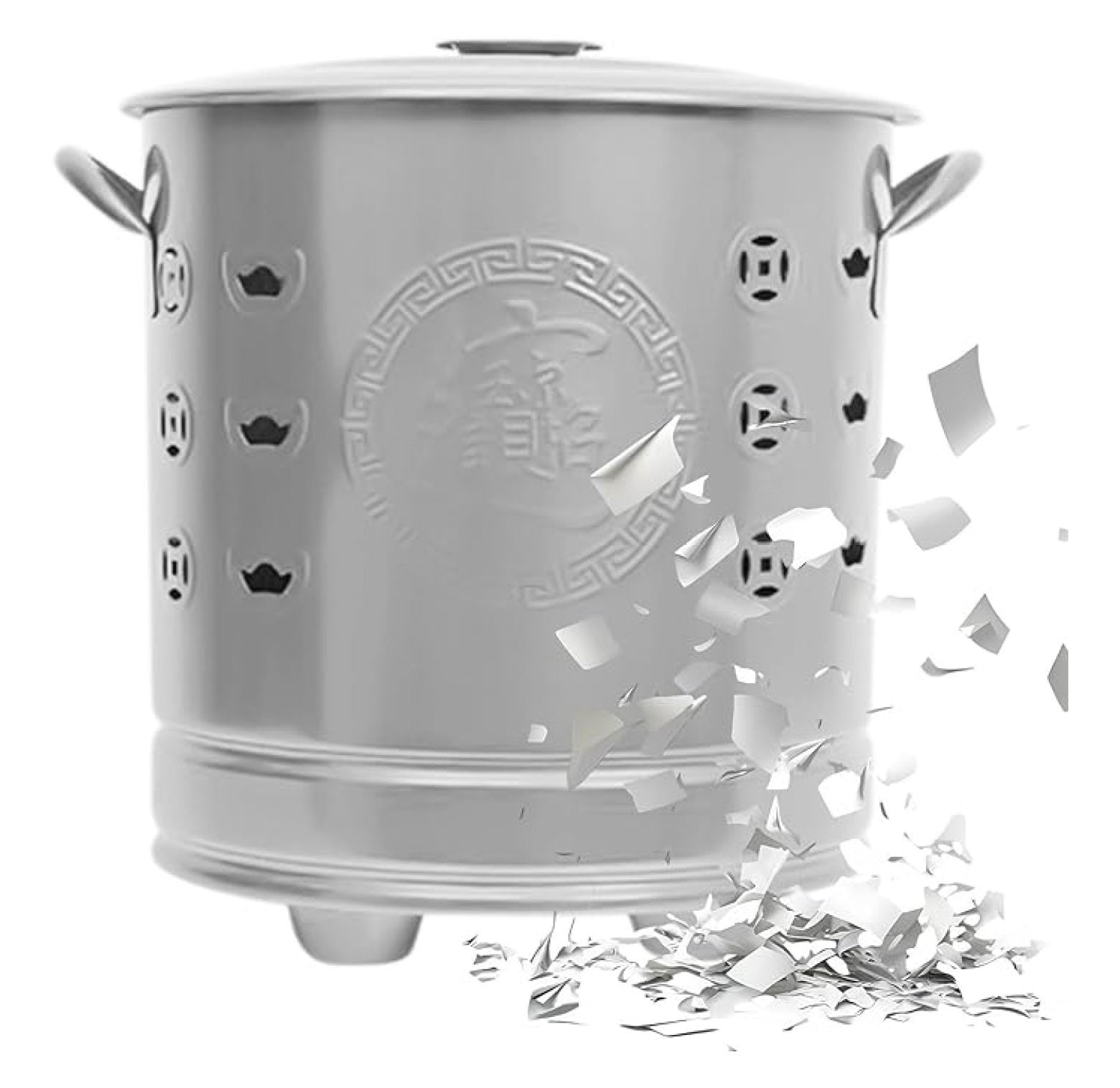 Metal Burn for Outside, Stainless Steel Garden Incinerator Can with Lid ...
