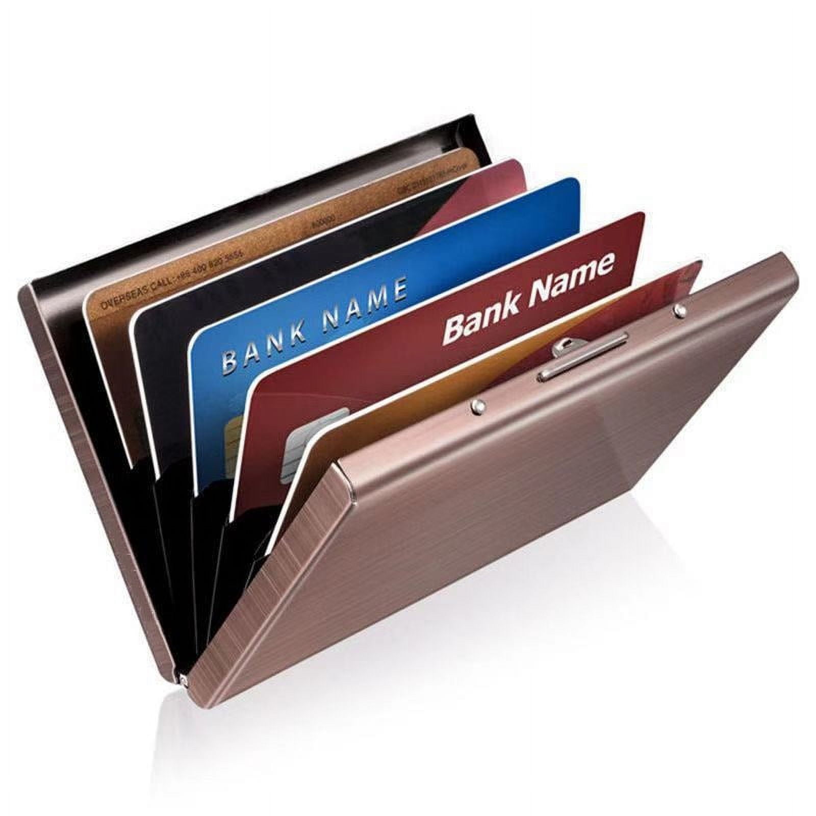 WOWSTYLE RFID Credit Card Holder Ridge Wallet for Women Stainless Steel Credit Card Security ...