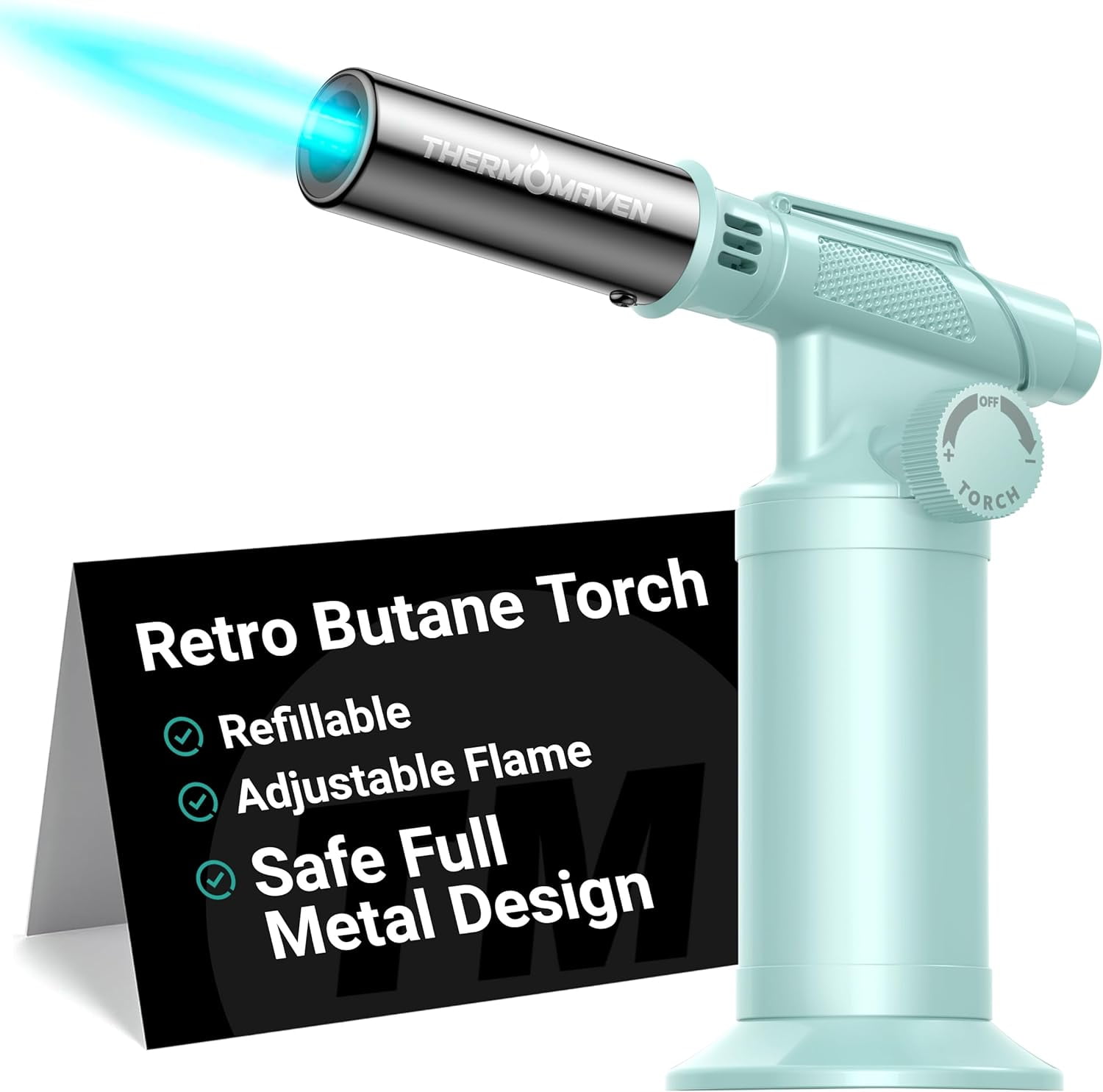Metal Butane Torch, Refillable Cooking Kitchen Torch, Fit All Butane ...