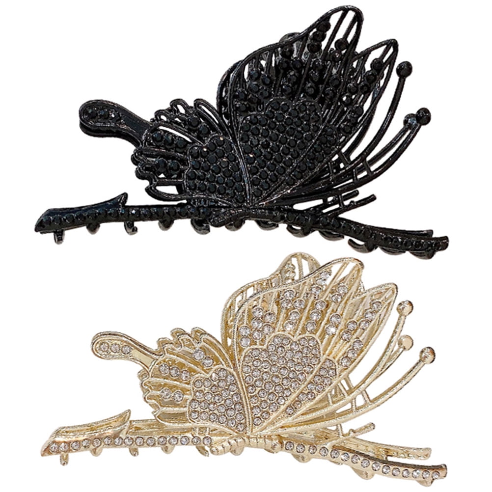 Metal Butterflies Hairpin Accessories for Bride 2 Pcs Butterfly Clip ...