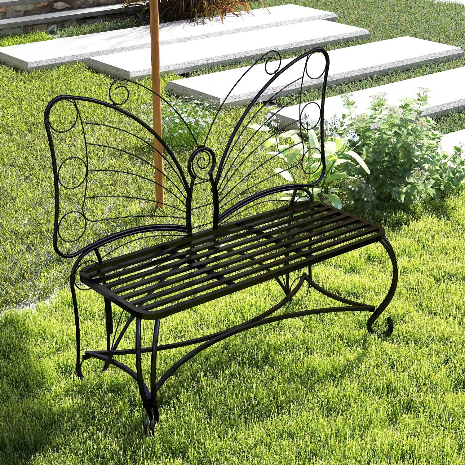 Metal Butterfly Garden Bench Outdoor Patio Yard Lawn Seating - Walmart.com