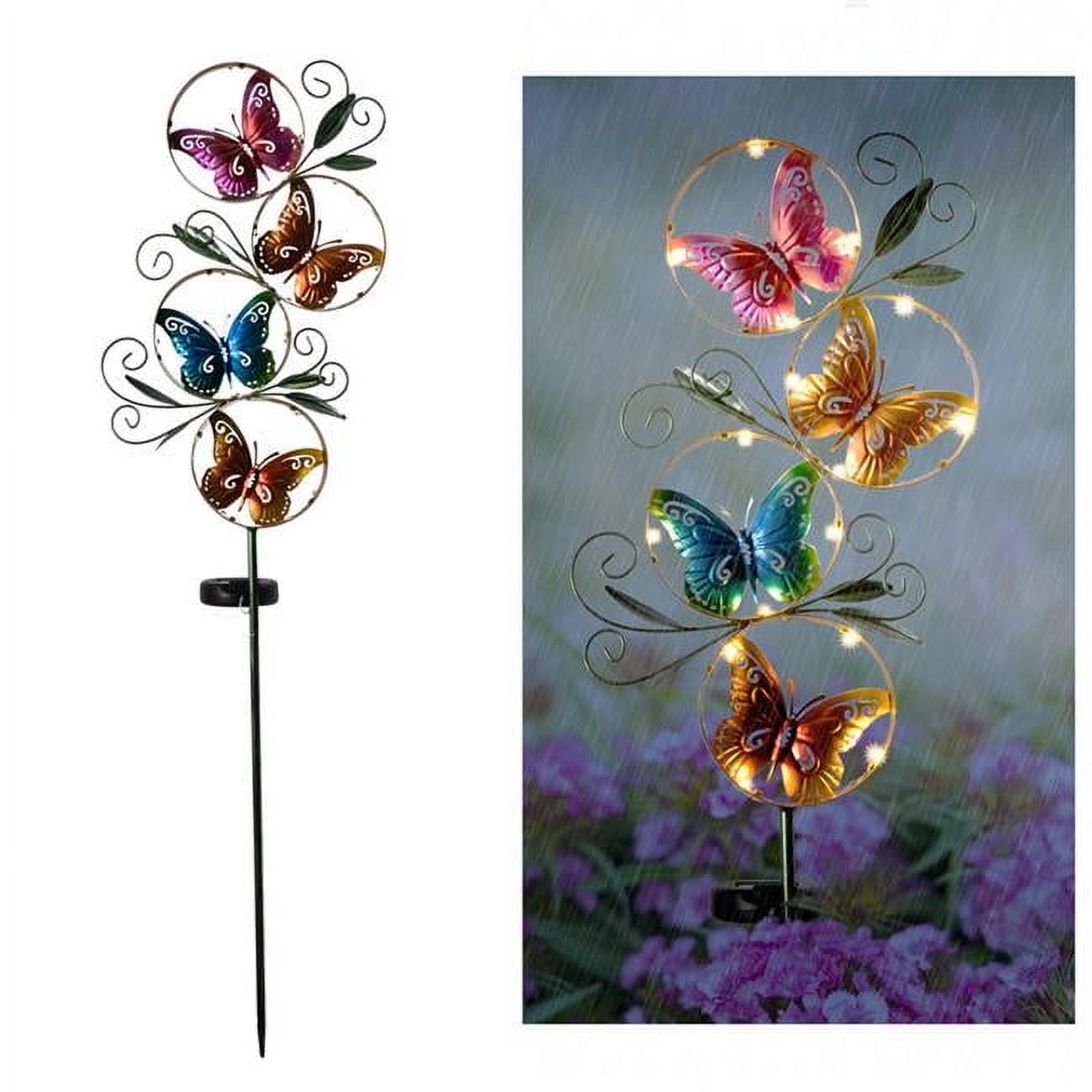 Metal Butterfly Solar Light Garden Stake - Walmart.com