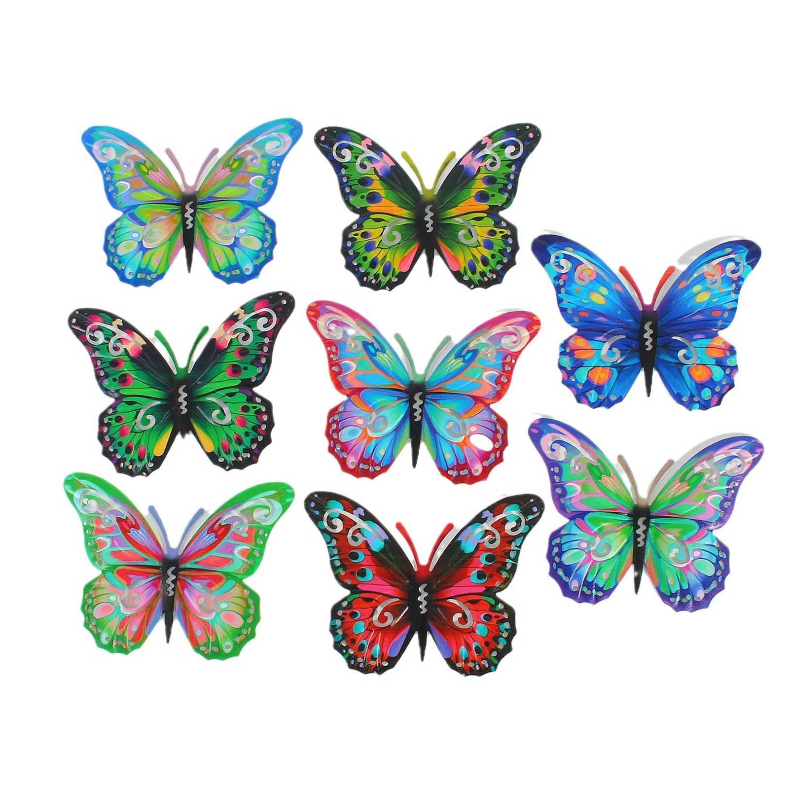 Metal Butterfly Wall Decor Set, 8 pcs Butterflies Wall Art Hanging ...
