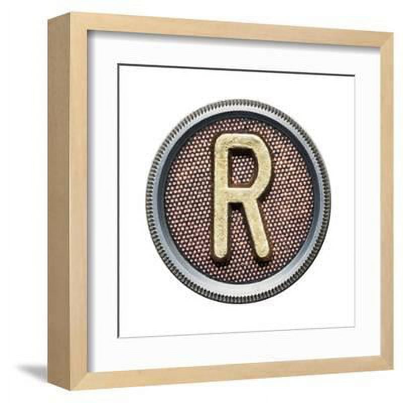 Metal Button Alphabet Letter, Framed Art Print Wall Art by donatas1205 ...