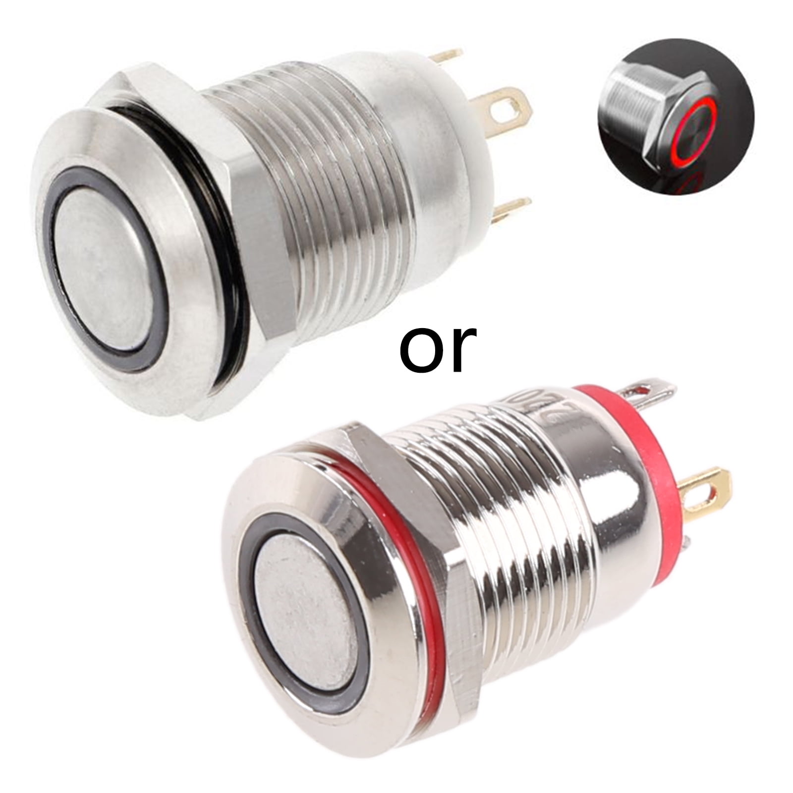 Metal Button Switch 12mm Car Engine Power Switch 12v 24v 220v LDE Light ...