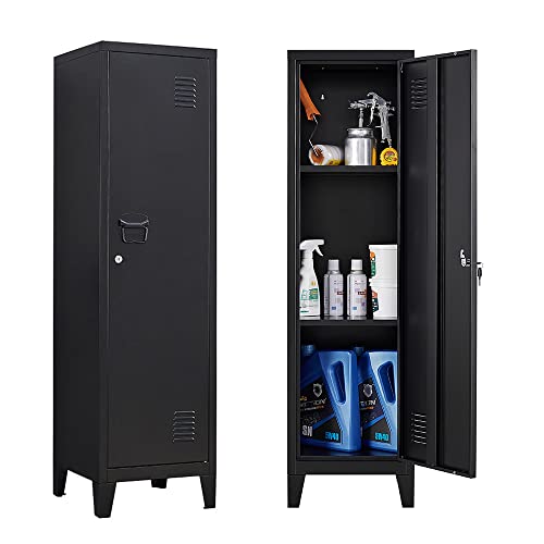 Metal Cabinet, 54" H Home Office Storage Lockers, Vertical Steel ...