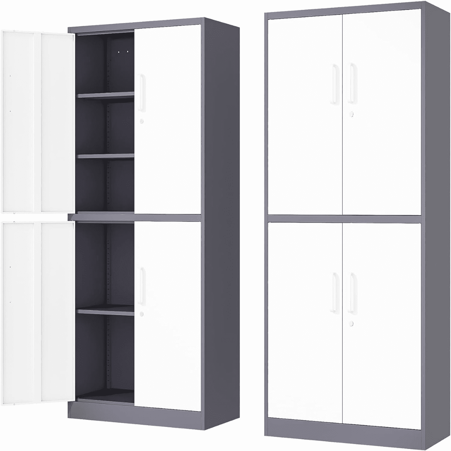 Metal Cabinet-71\u201D Tall Steel File Cabinets with Lockable Doors and ...