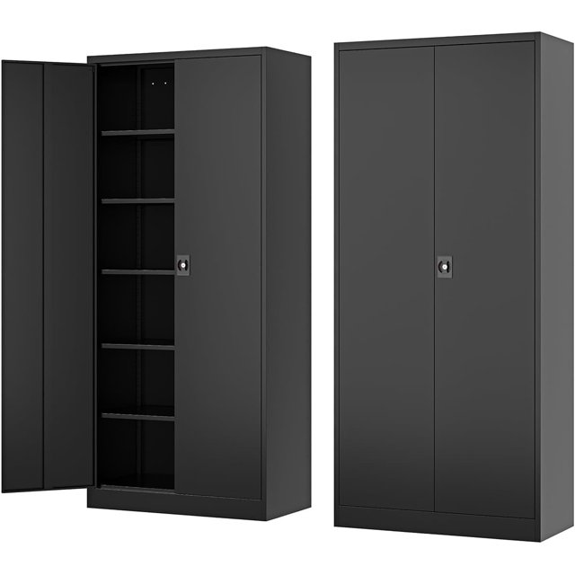 Metal Cabinet-72\u201D Black Tall Steel File Cabinets with Lockable ...
