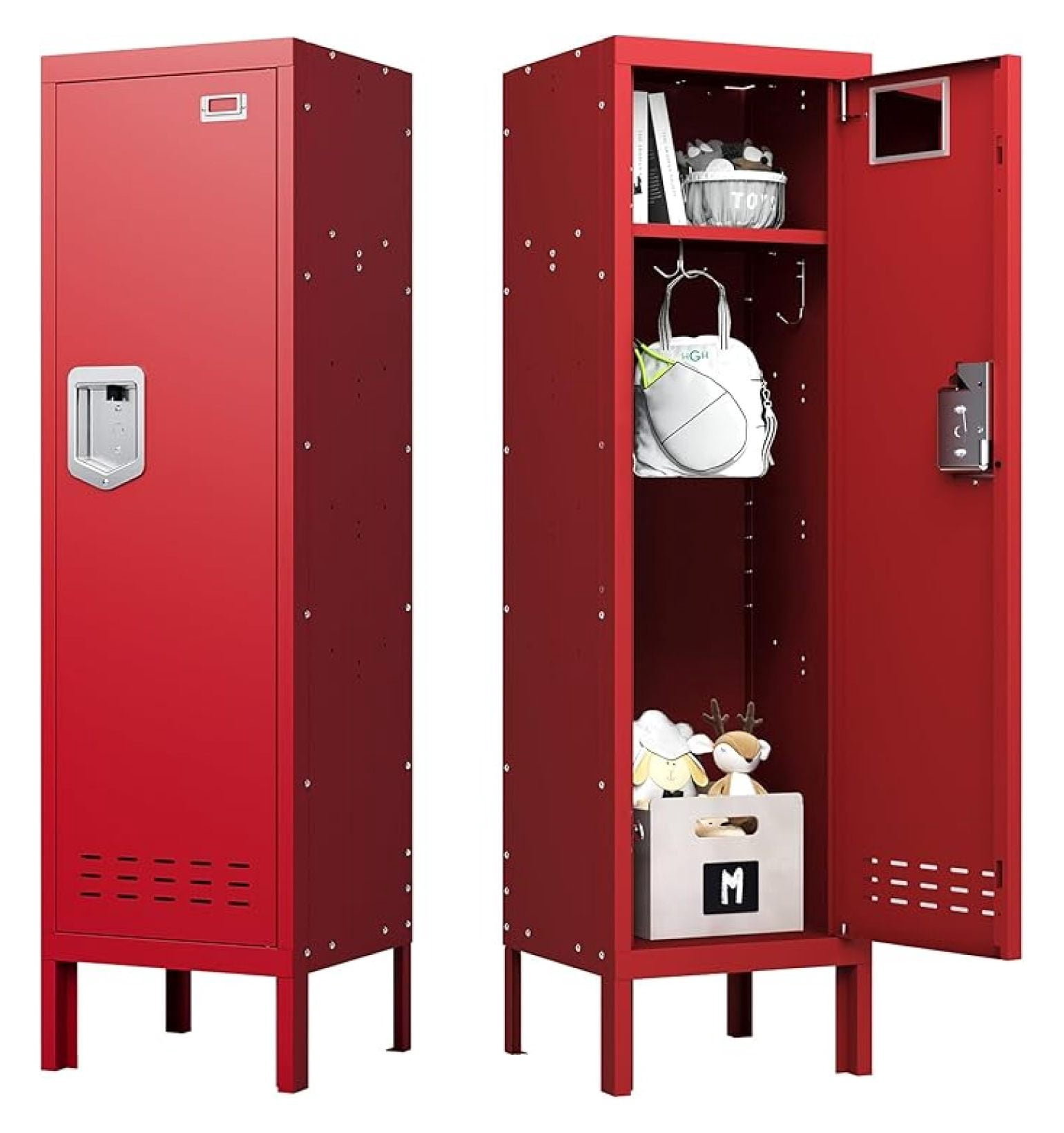 Metal Cabinet Home Office Storage, Lockable Steel Locker with Door, 54 ...