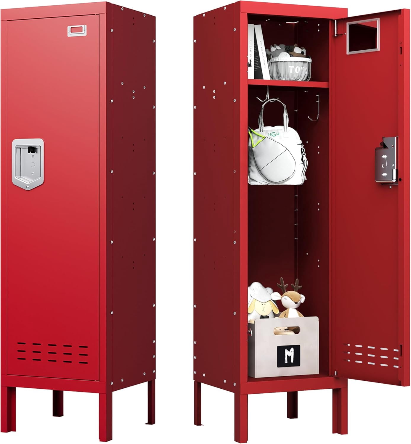 Metal Cabinet Home Office Storage, Lockable Steel Locker with Door, 54 ...