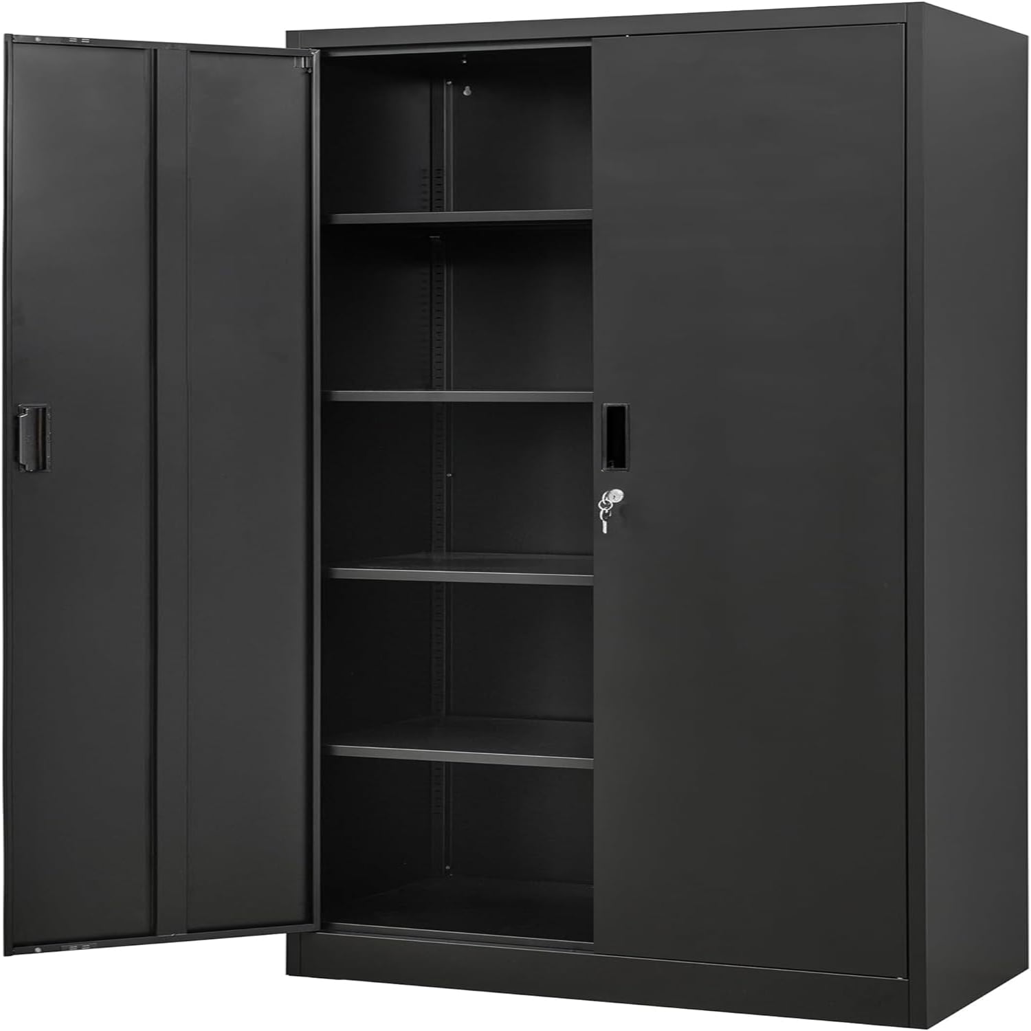 Metal Cabinet Locking Cabinet with Adjustable Shelves 72" H Garage ...
