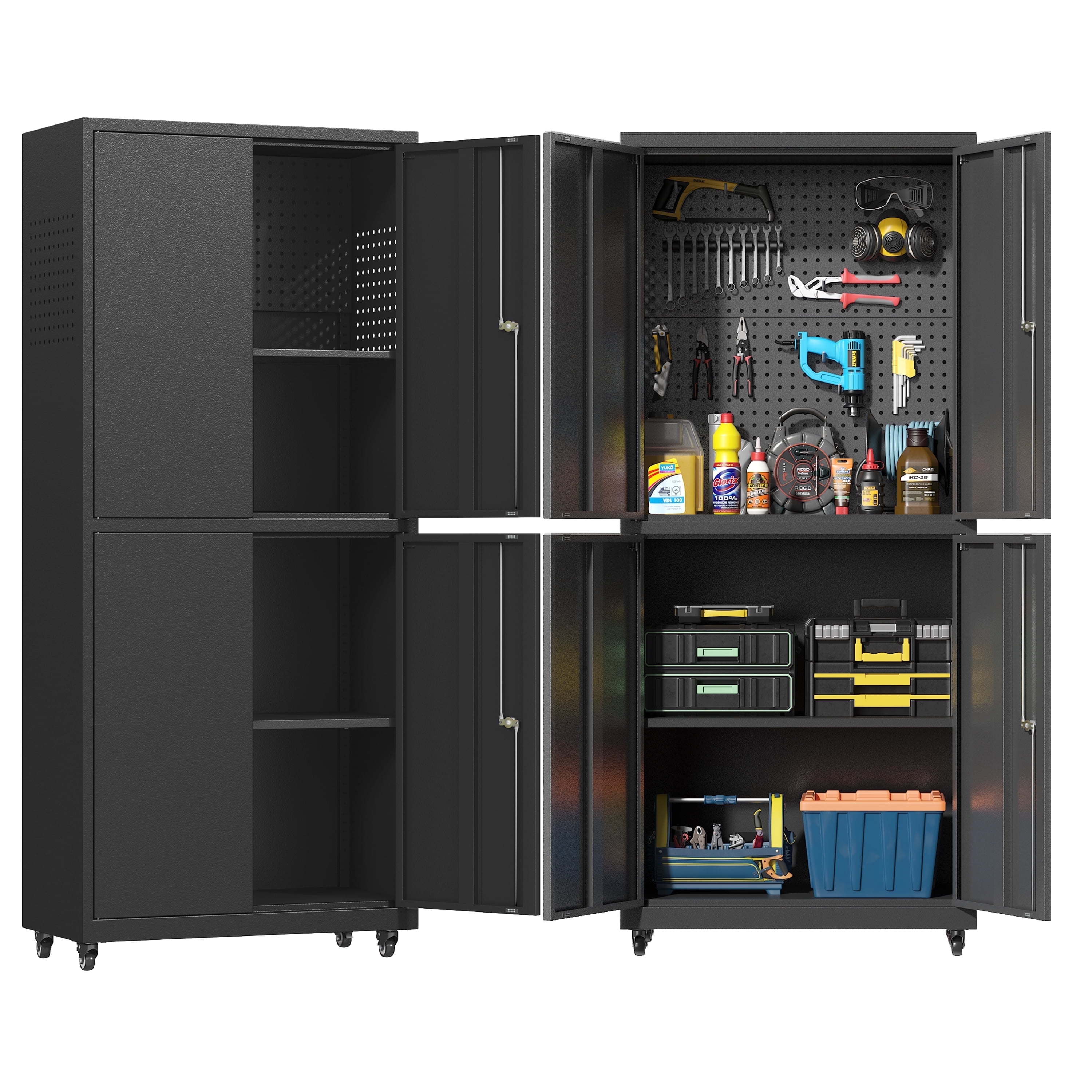 Kooyon Metal Tool Storage Cabinet, 72.8" H, Lockable, Adjustable ...