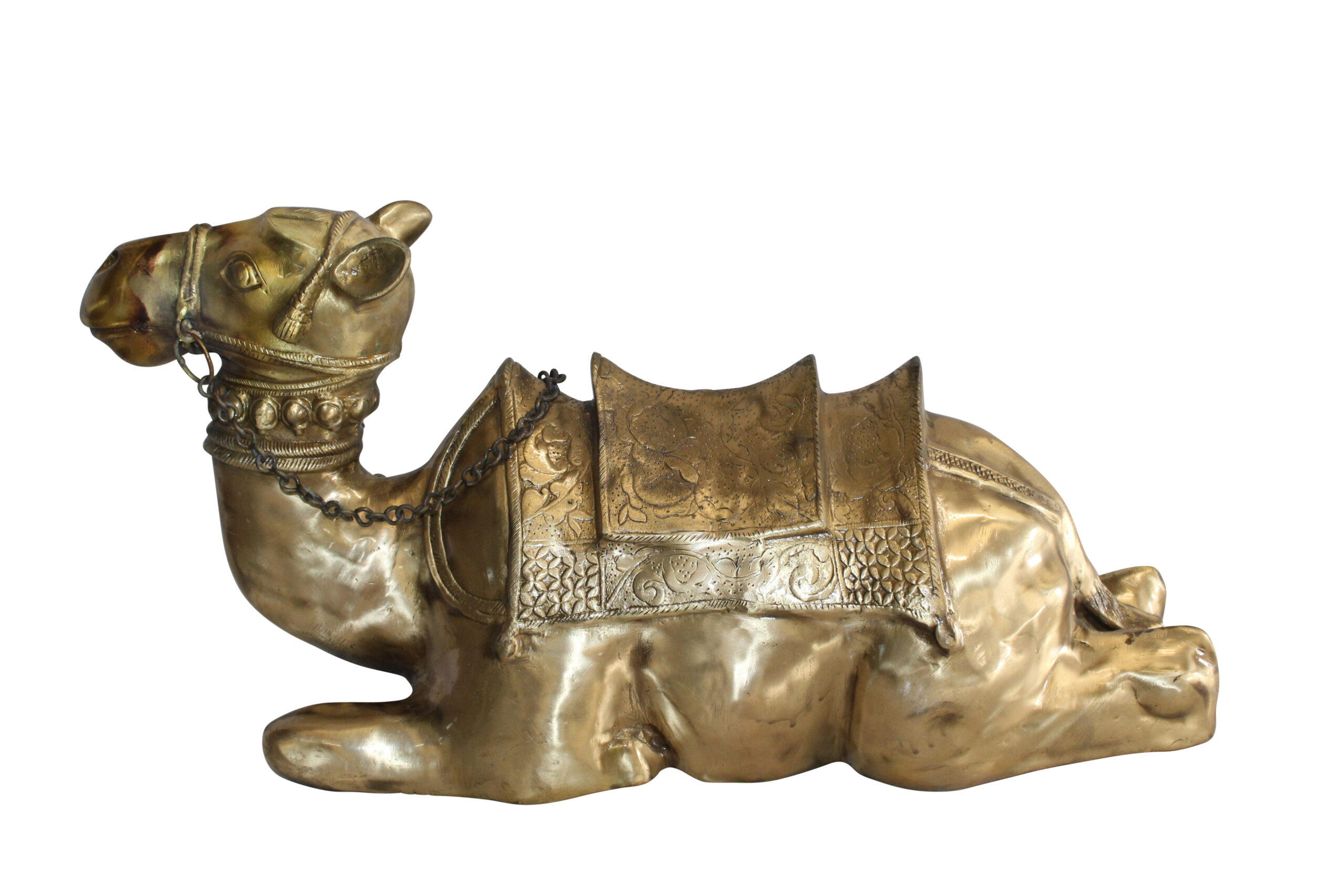 Metal Camel Lying Statue, Desert Majesty for Your Décor 24" x 9" x 13"H ...