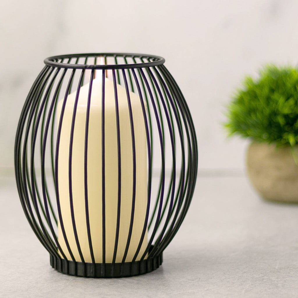 Metal Candle Holders, Black Outdoor Candle Holder, Cage Candle Holders ...