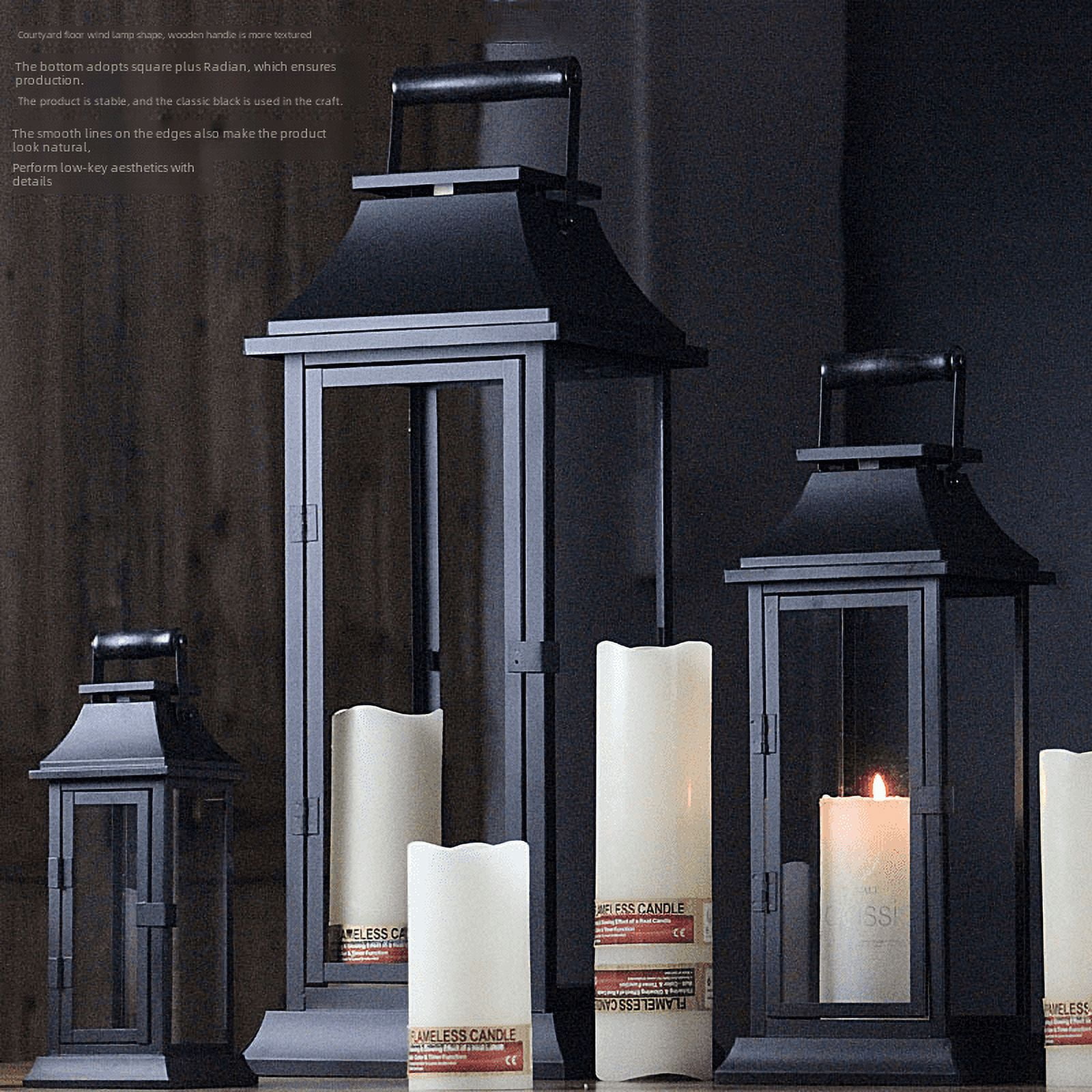 Metal Candle Lanterns with Stand - Three-tier Lantern Stand for Yard ...