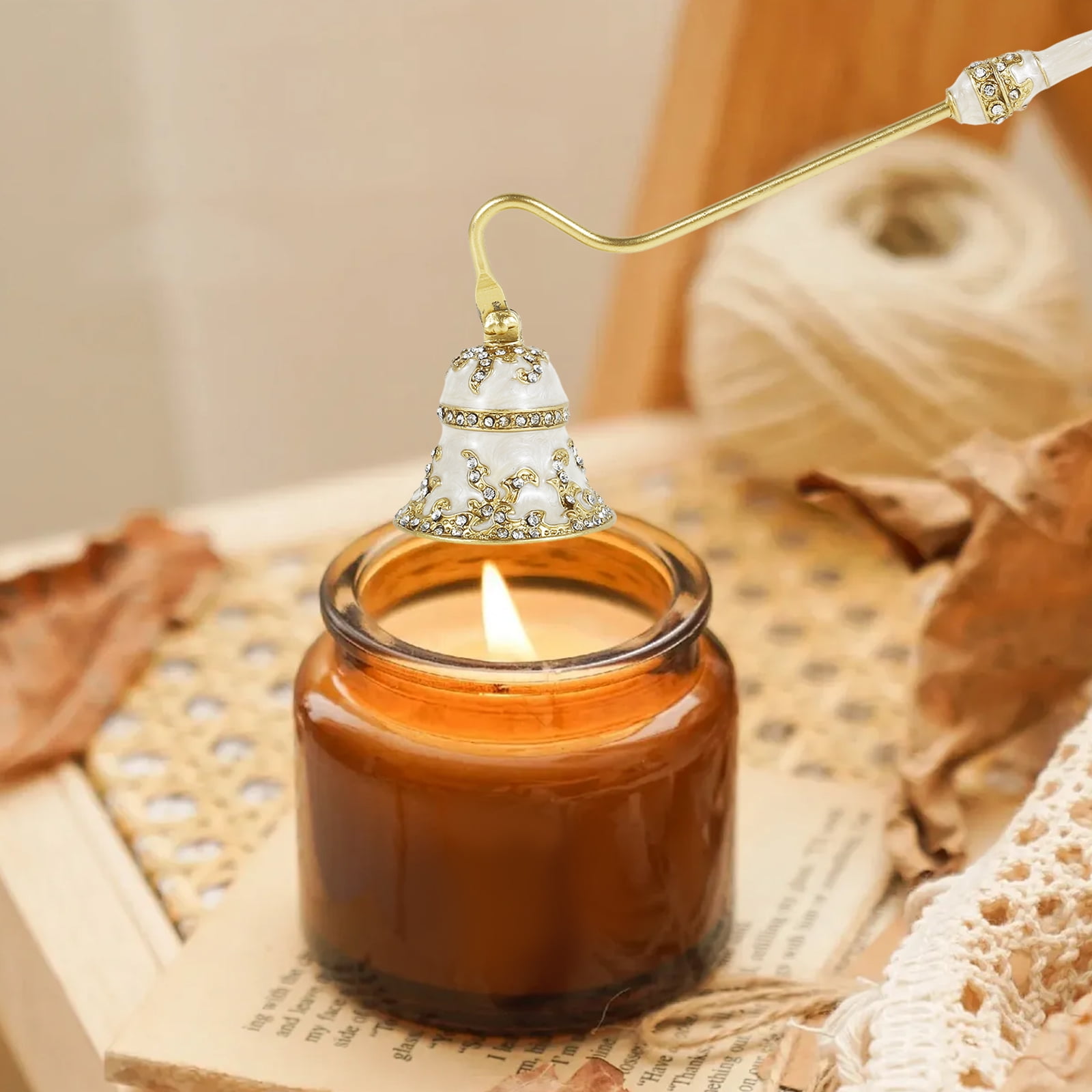 Metal Candle Snuffer With Rotatable Handle Vintage Flower Shape Candle ...