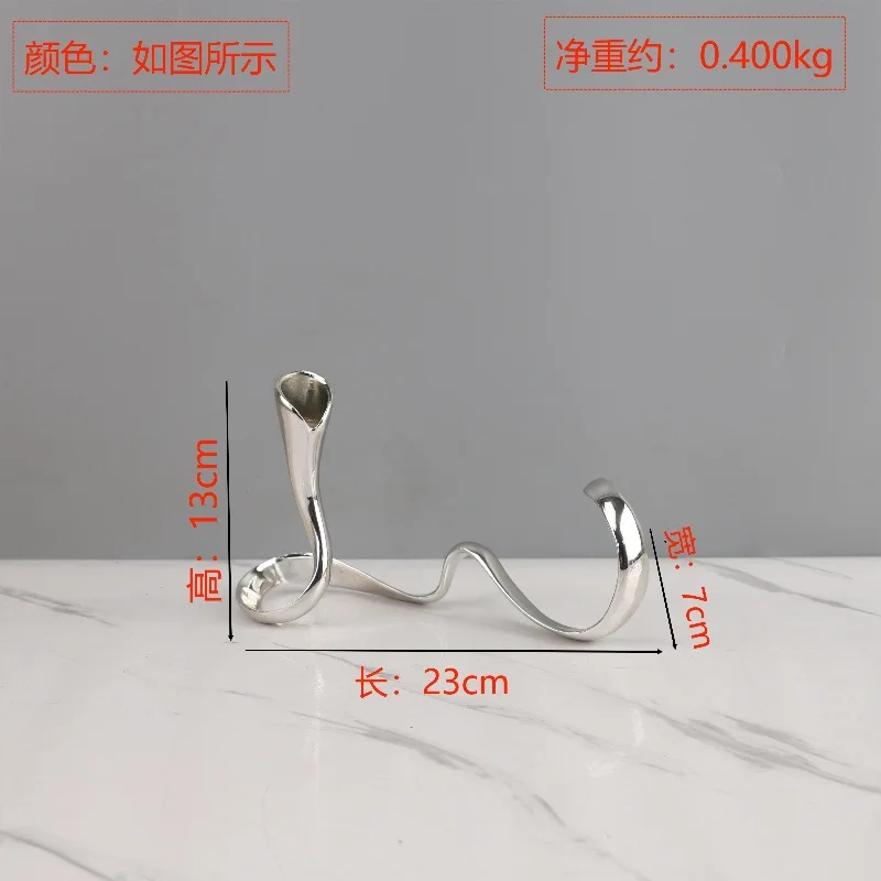 Metal Candlestick Geometric Streamer Wavy Ribbon Golden Snake ...
