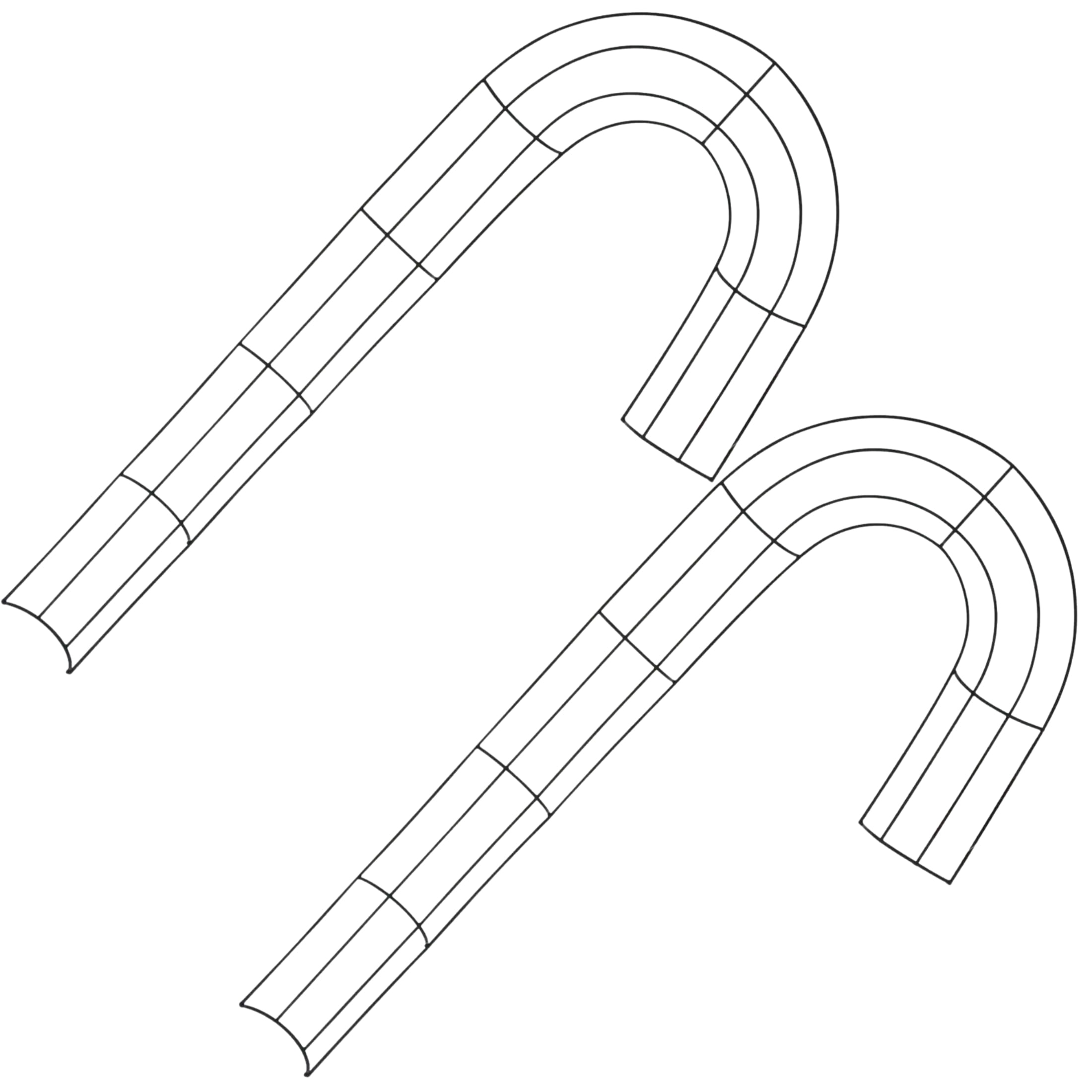 Metal Candy-Cane-Shaped Wreath Forms 20.5In Metal Wire Frame DIY Craft ...