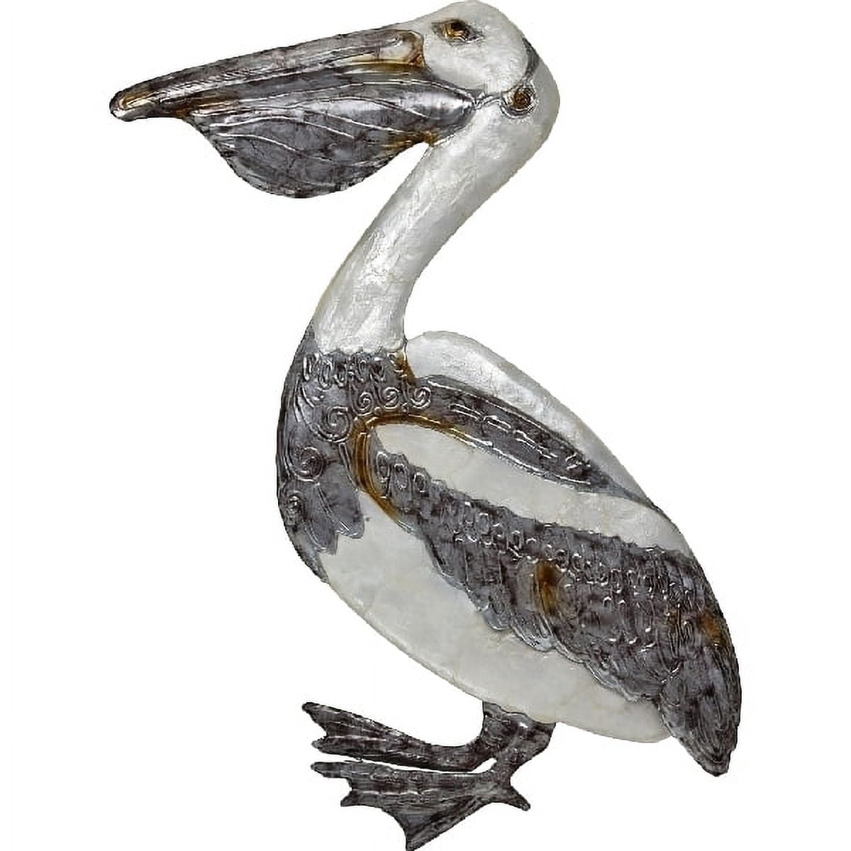 Metal & Capiz Art White Elegance Pelican Wall Art - Walmart.com