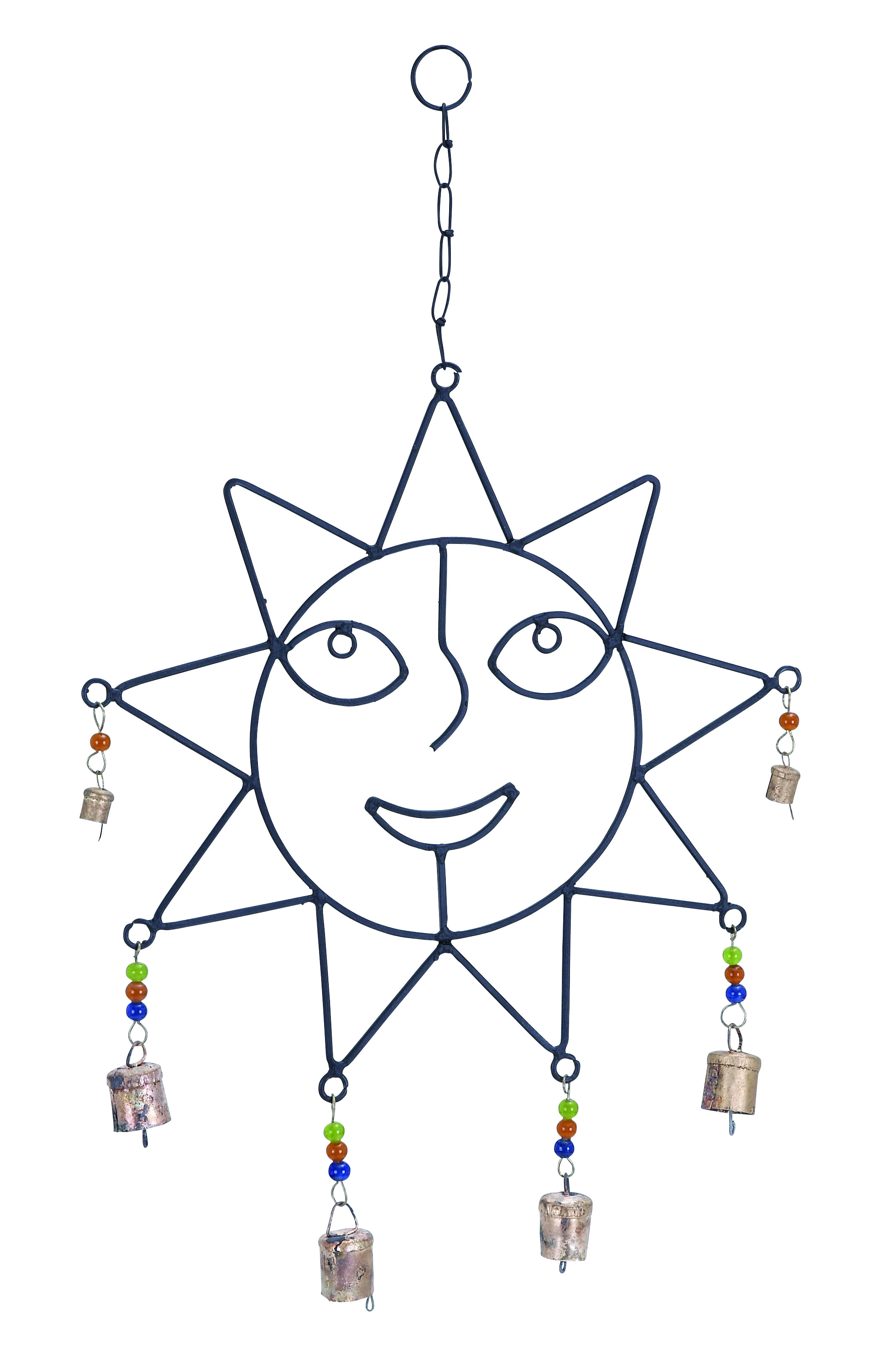 Metal Captivatingly Crafted Wind Chime With Sculpted Sun Face - Walmart.com