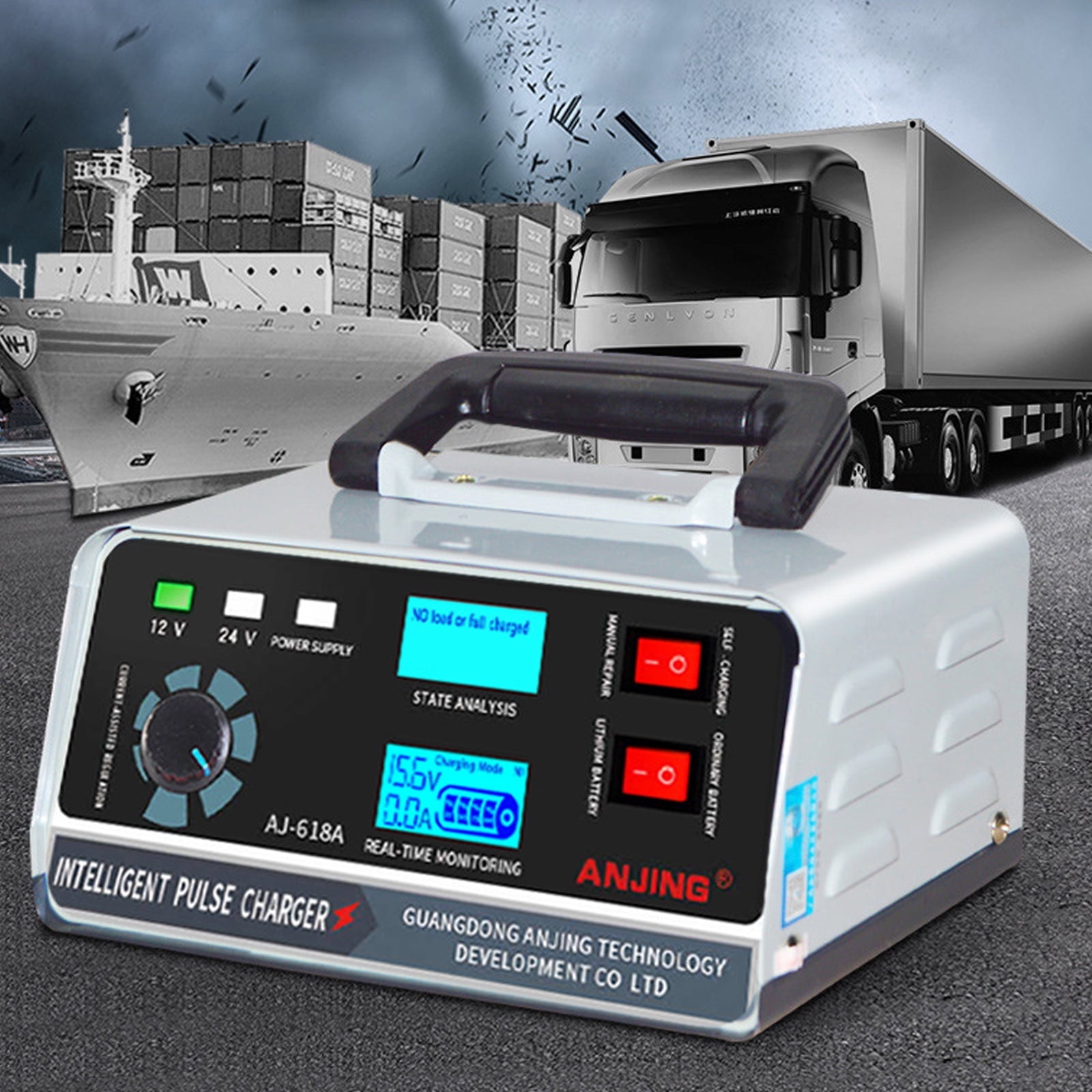 Metal Car Battery Charger 12V/24V Automatic/Manual with Display & High ...