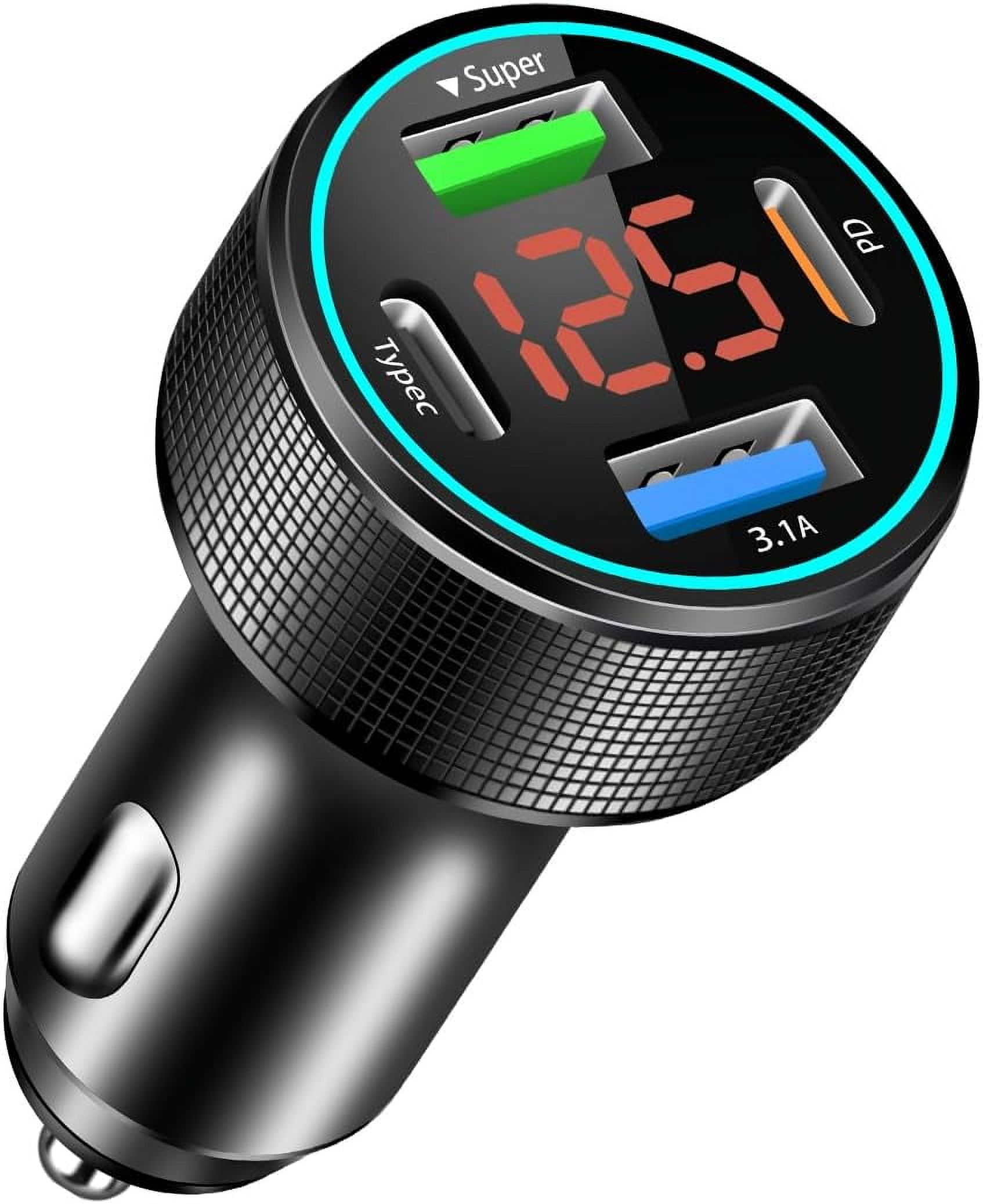 Metal Car Charger】The USB car charger is equipped with 4 fast charging ...
