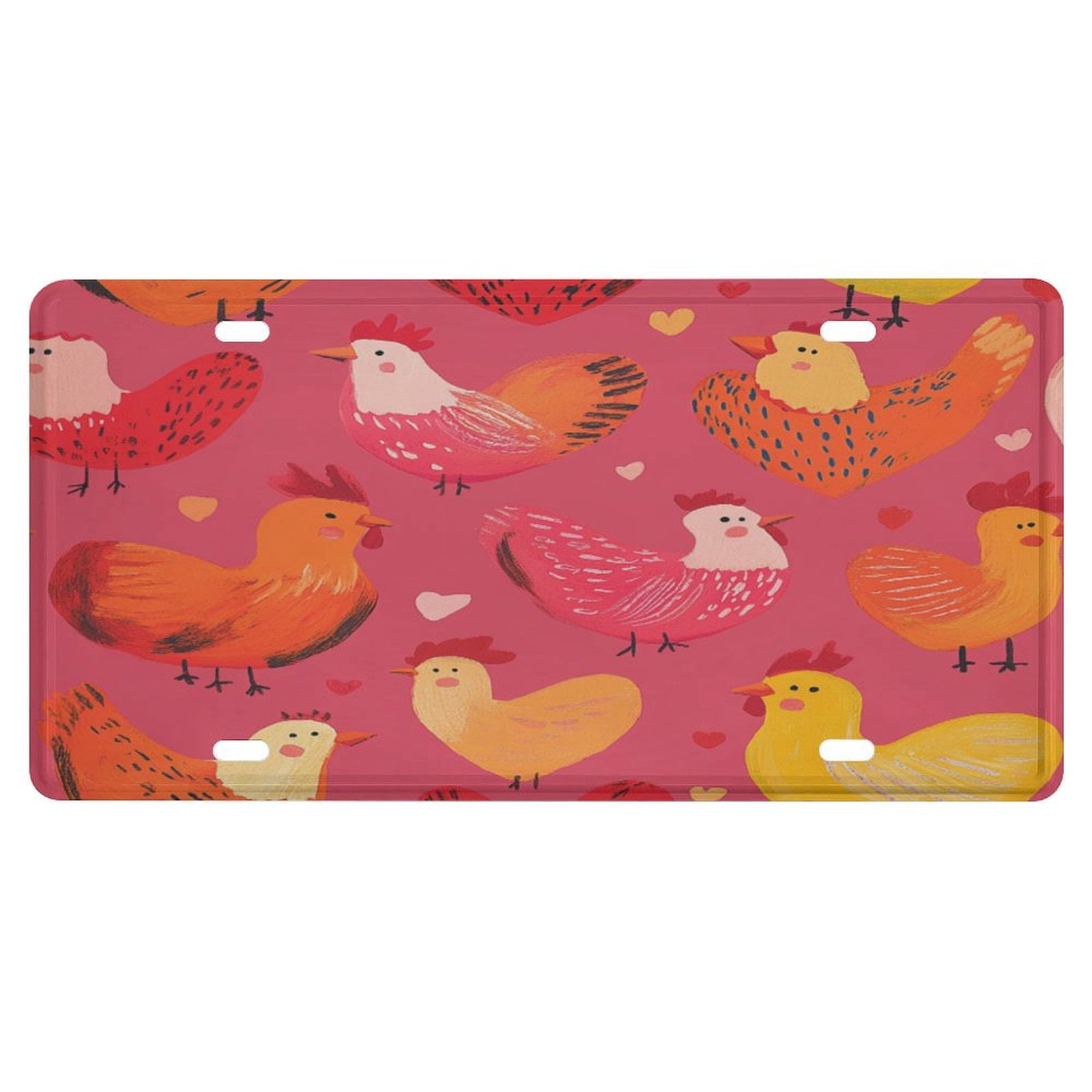 Metal Car Plate Cute Chickens Farm Animal Custom Personalized Front ...